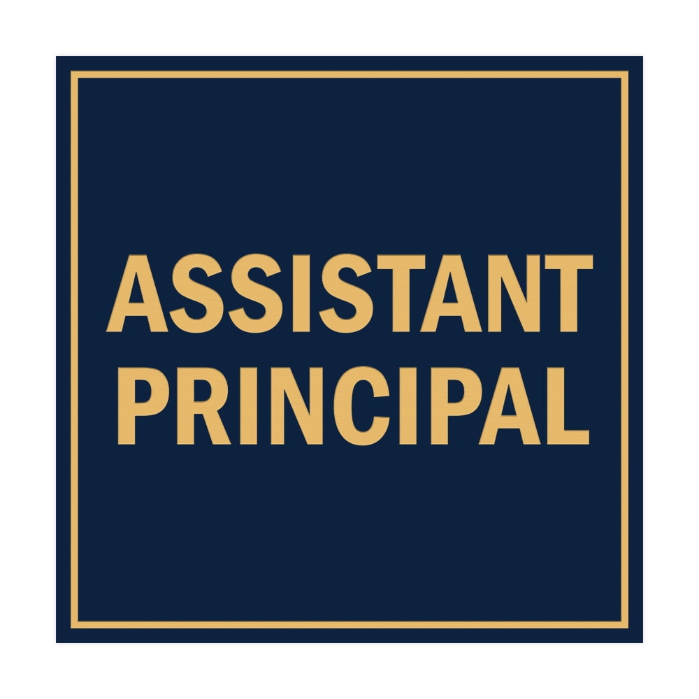 Square Assistant Principal Sign (Navy Blue/Gold) - Large - Walmart.com