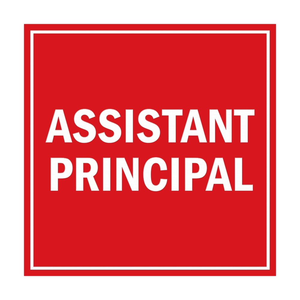 Square Assistant Principal Sign (Red) - Large - Walmart.com