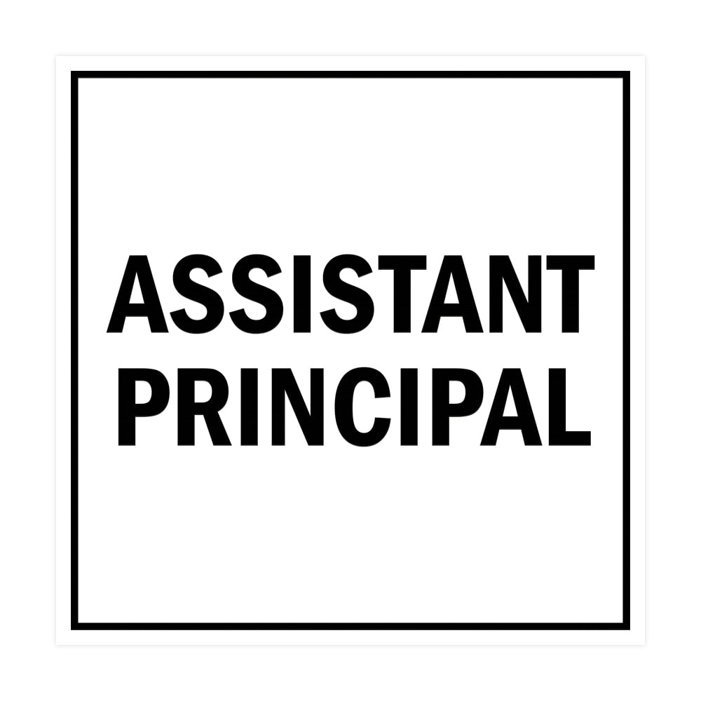 Square Assistant Principal Sign (White) - Large - Walmart Business Supplies