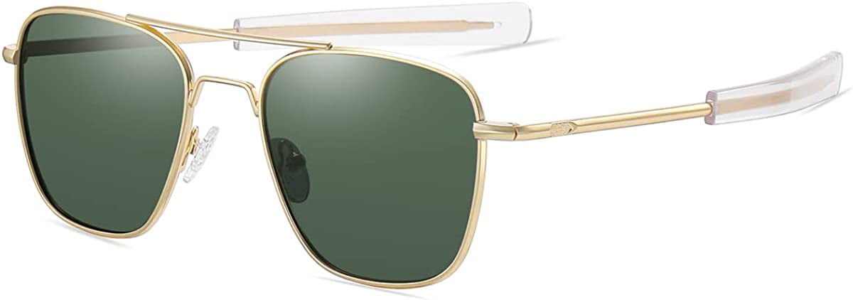 Square Aviator Sunglasses for Men Retro Military Tough Guy Style Shades ...