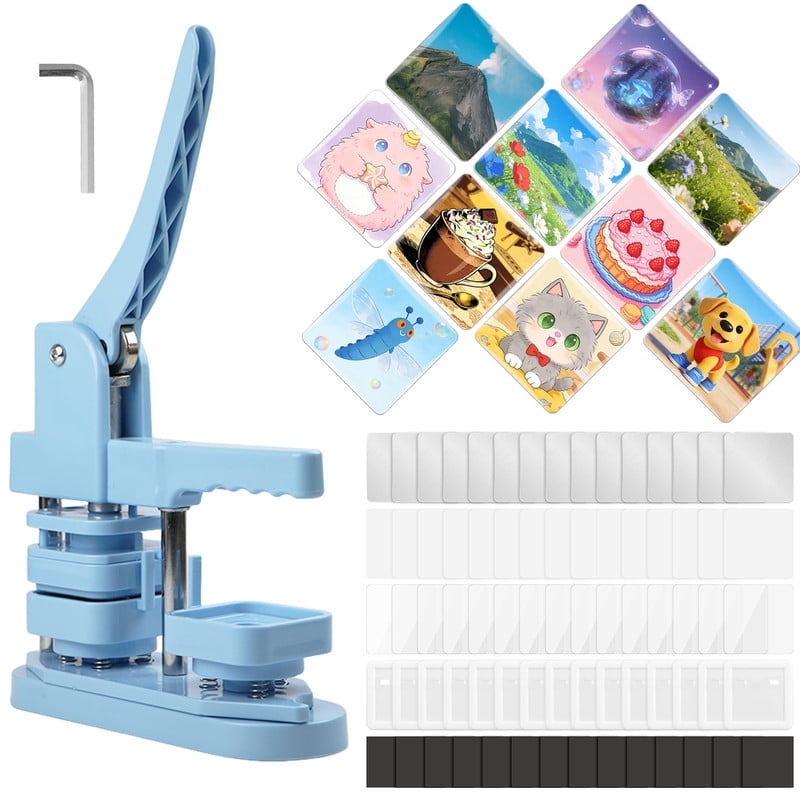 Square Badge Press Machine, Button Press Machine for 2 Inches / 50mm ...