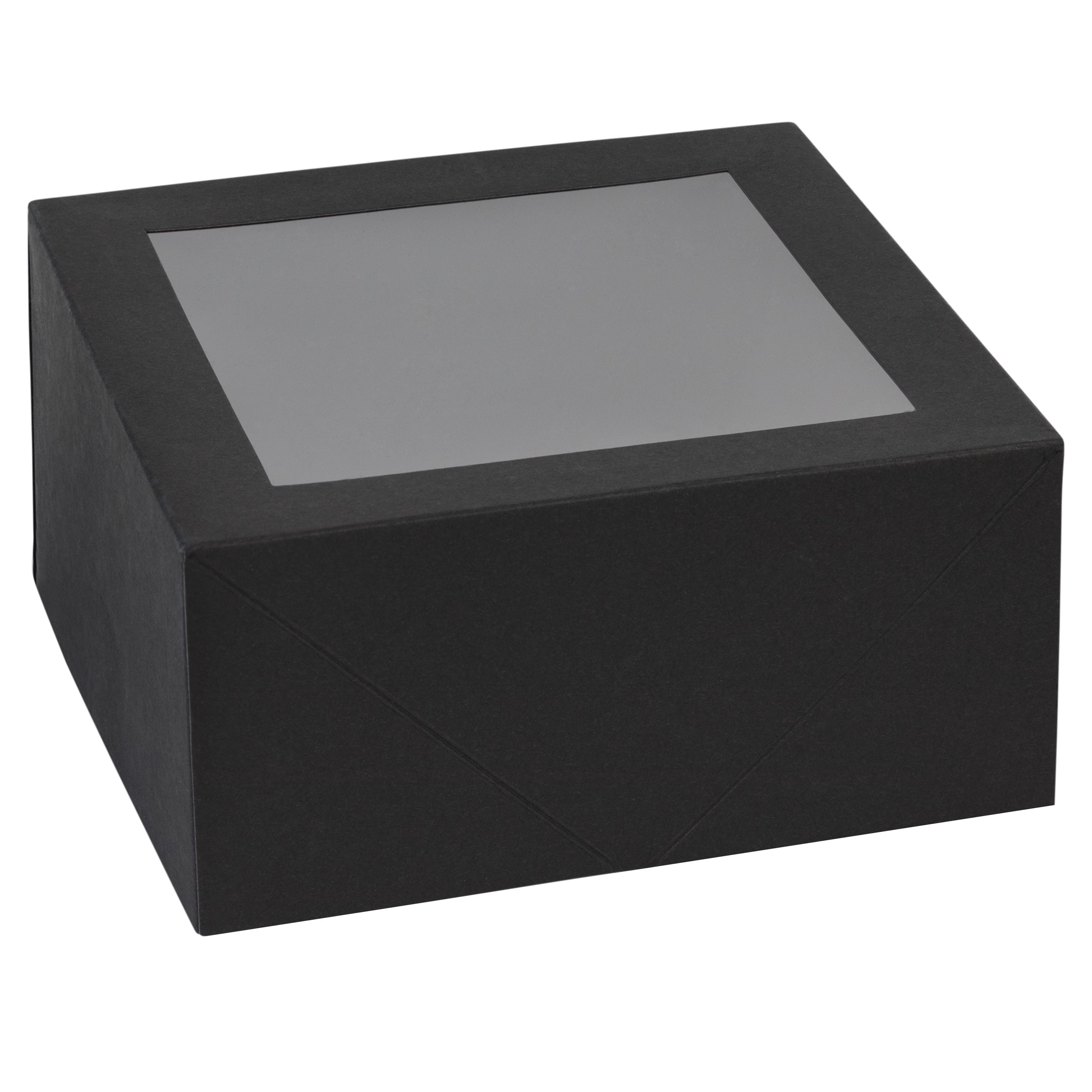 Square Bakery Boxes with window 16 Pack Black 6X6X3" - Walmart.com