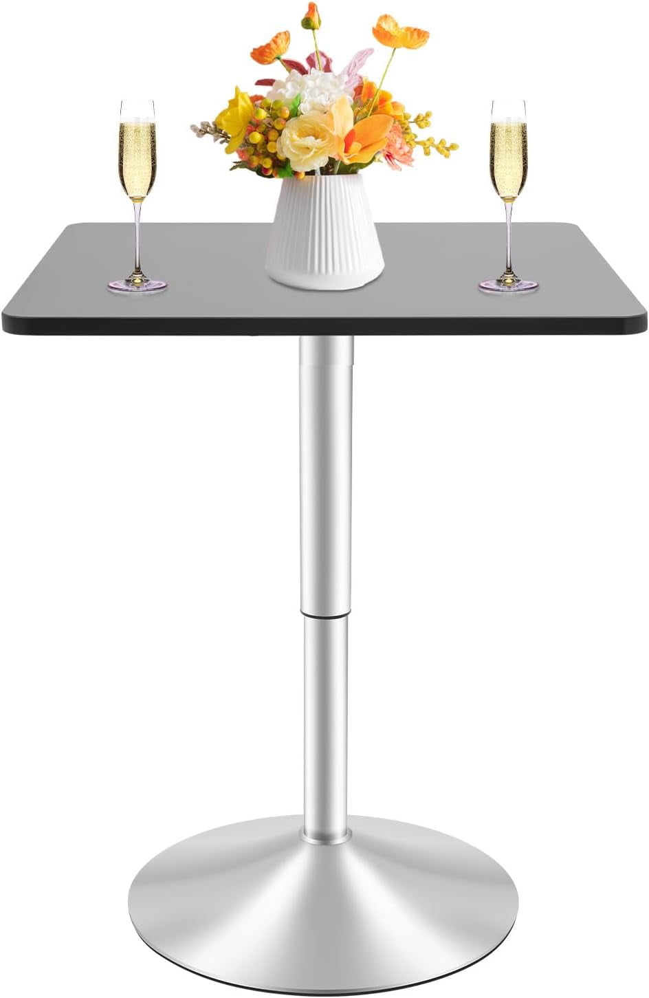 Square Bar Table, Height Adjustable Pub Table, 360° Rotating Bar ...