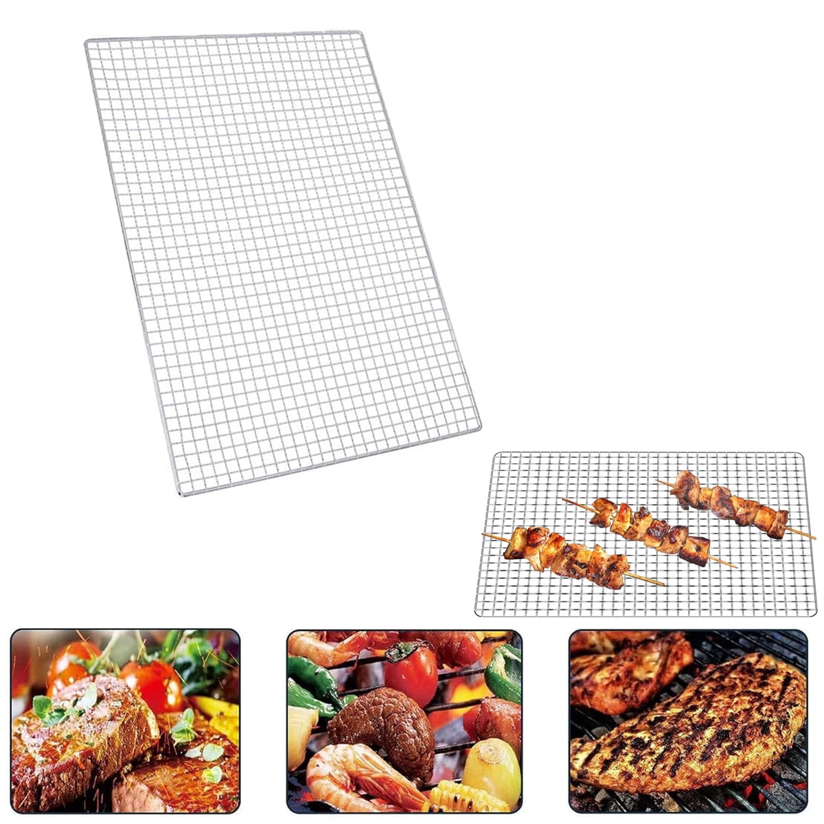 Square Barbecue Grill,Tutuviw Stainless Steel BBQ Grill Grate,Grid Wire ...
