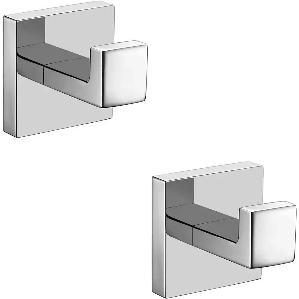 Square Bathroom 2 Pack Robe and Towel Hook in Stainless Steel - Walmart.com