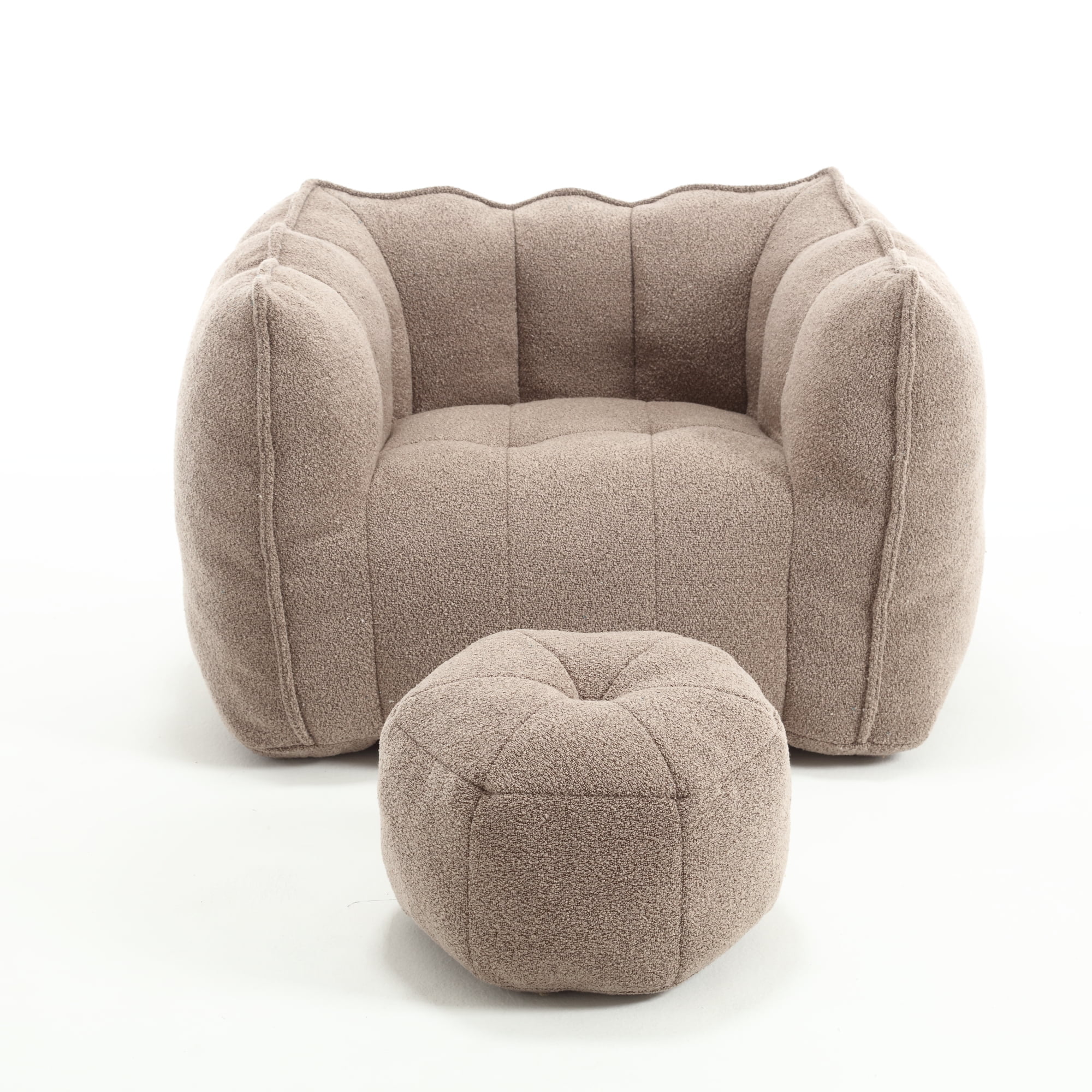 Square Bean Bag Chair with Footrest,Home Leisure Lazy Sofa,Filled in ...