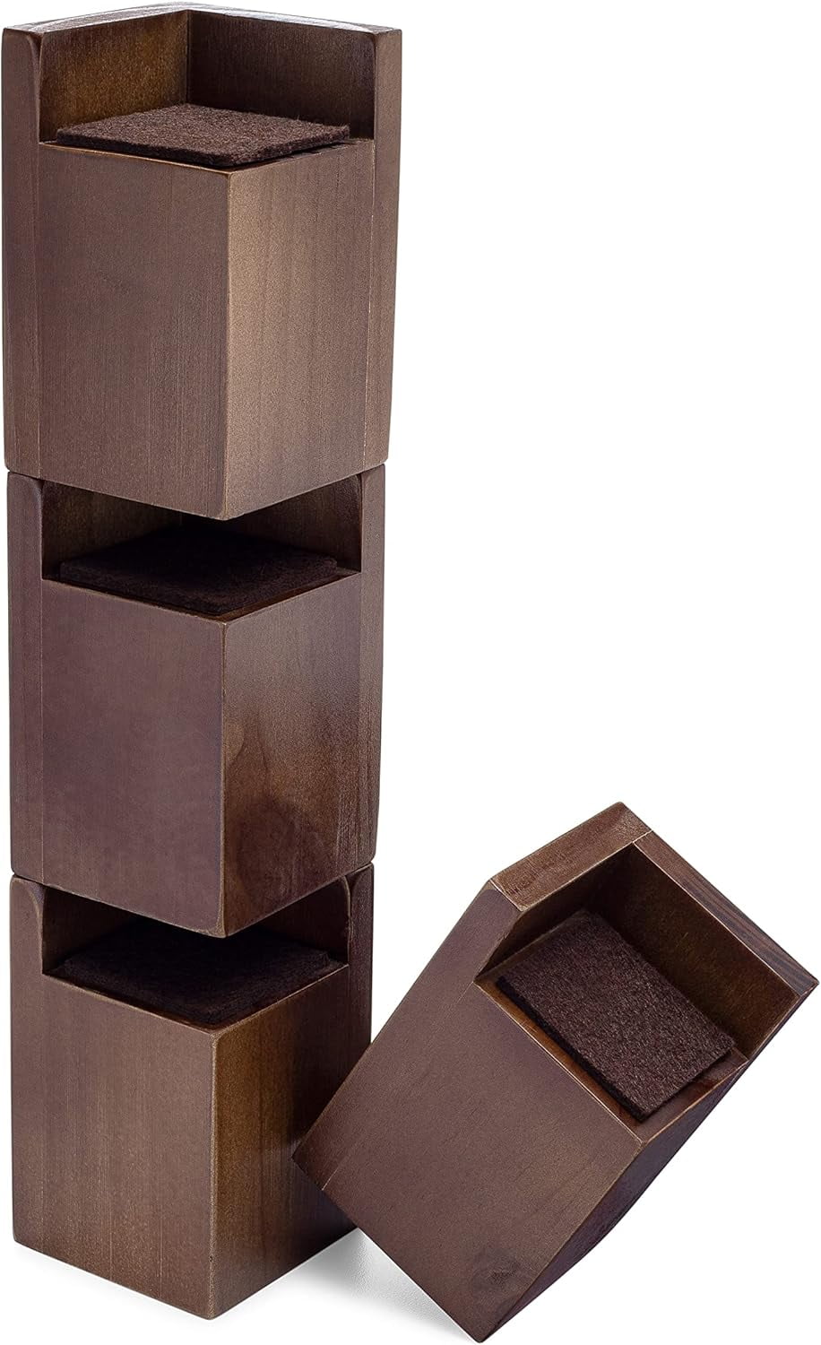 Square Bed Risers - 4 Inch Height, 4 Risers - Larger and Bulkier 4 inch ...