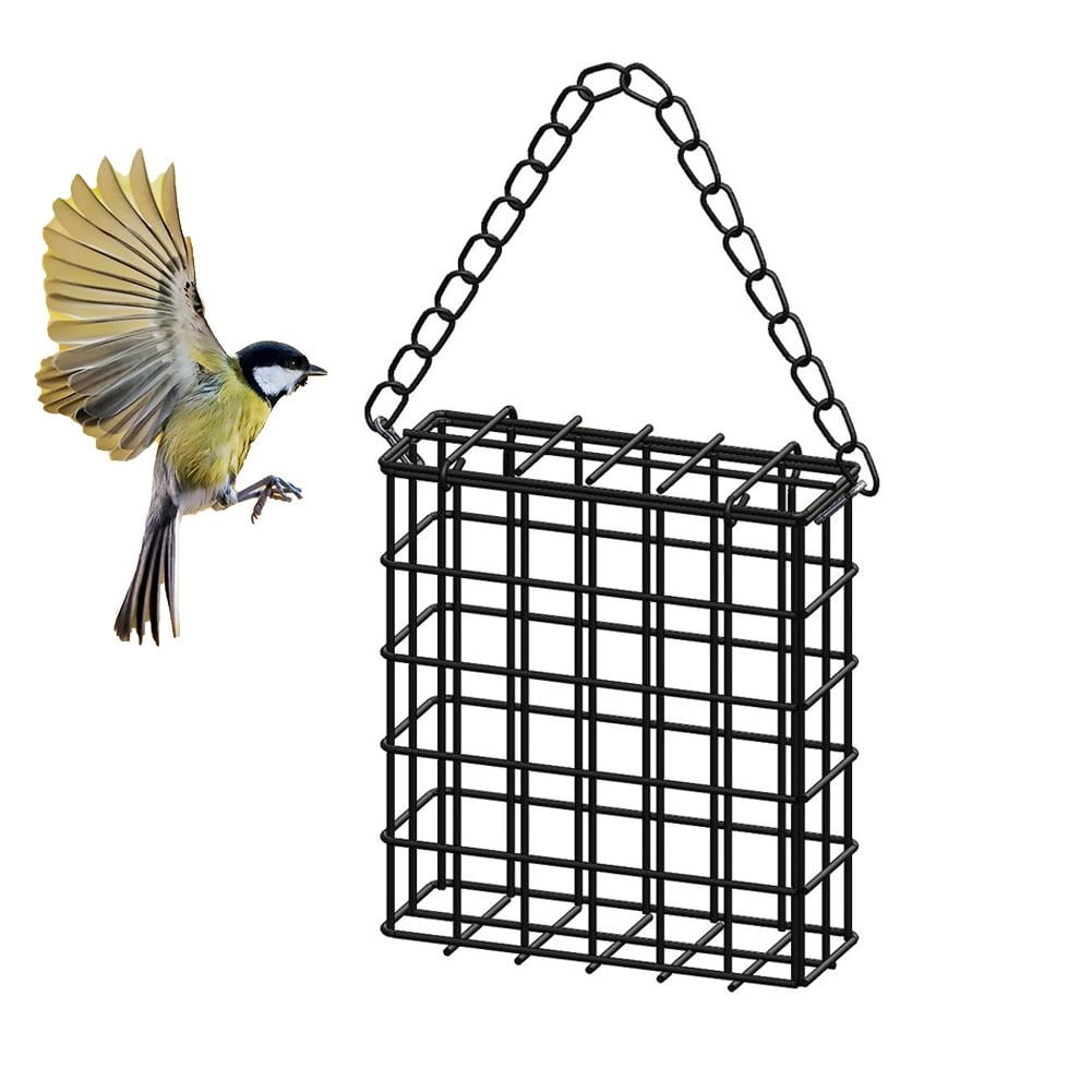 Square Bird Feeder Cage - Iron, 13x13x4.5cm, Attractive Design for Bird ...