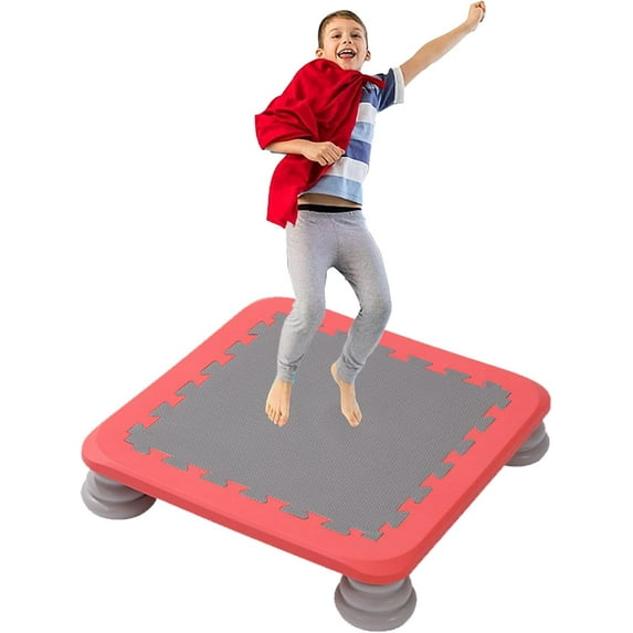 Square Bounce Mini Trampoline – 25-Inch Indoor Trampoline with Non-Slip ...