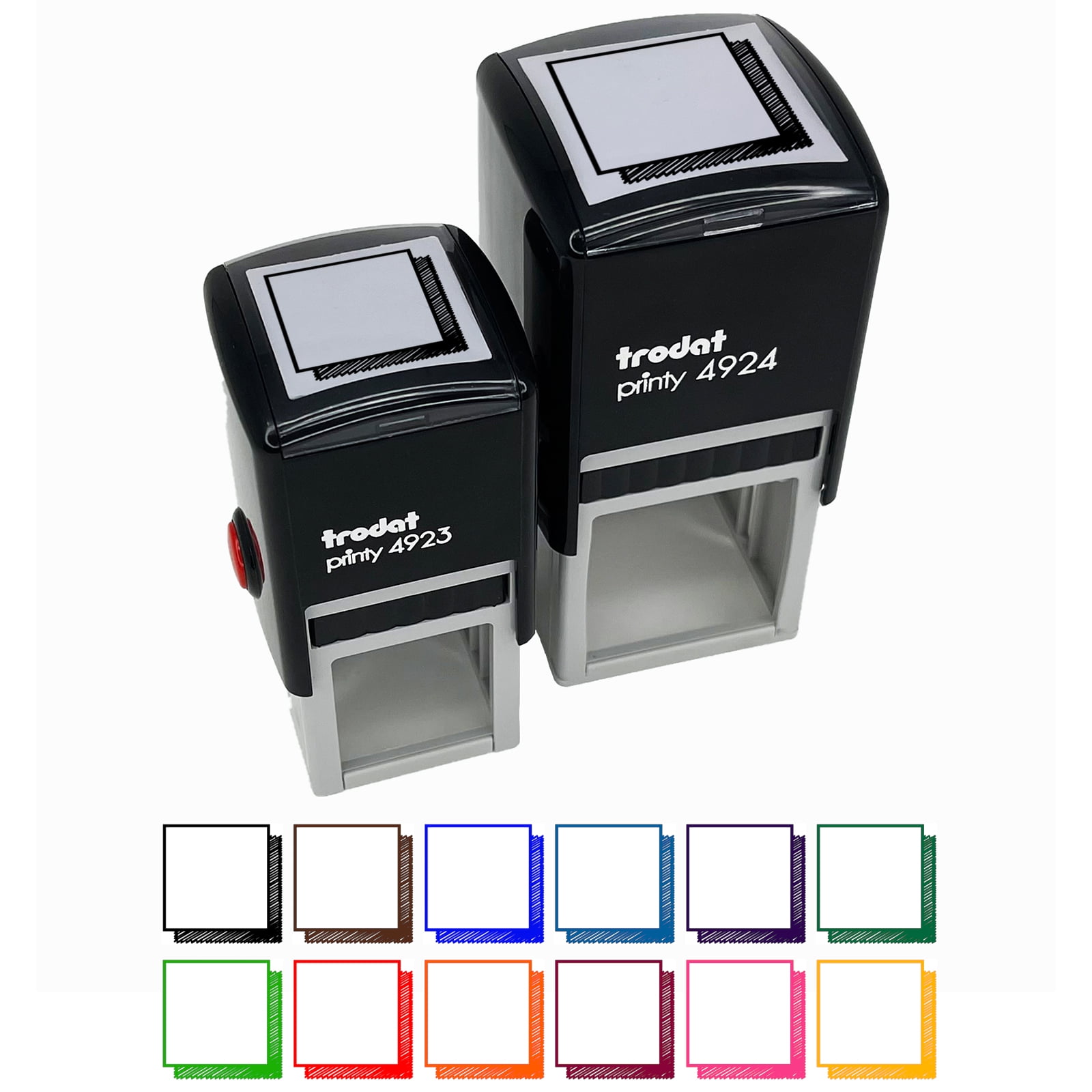 Square Box Note Doodle Drop Shadow Self-Inking Rubber Stamp Ink Stamper ...