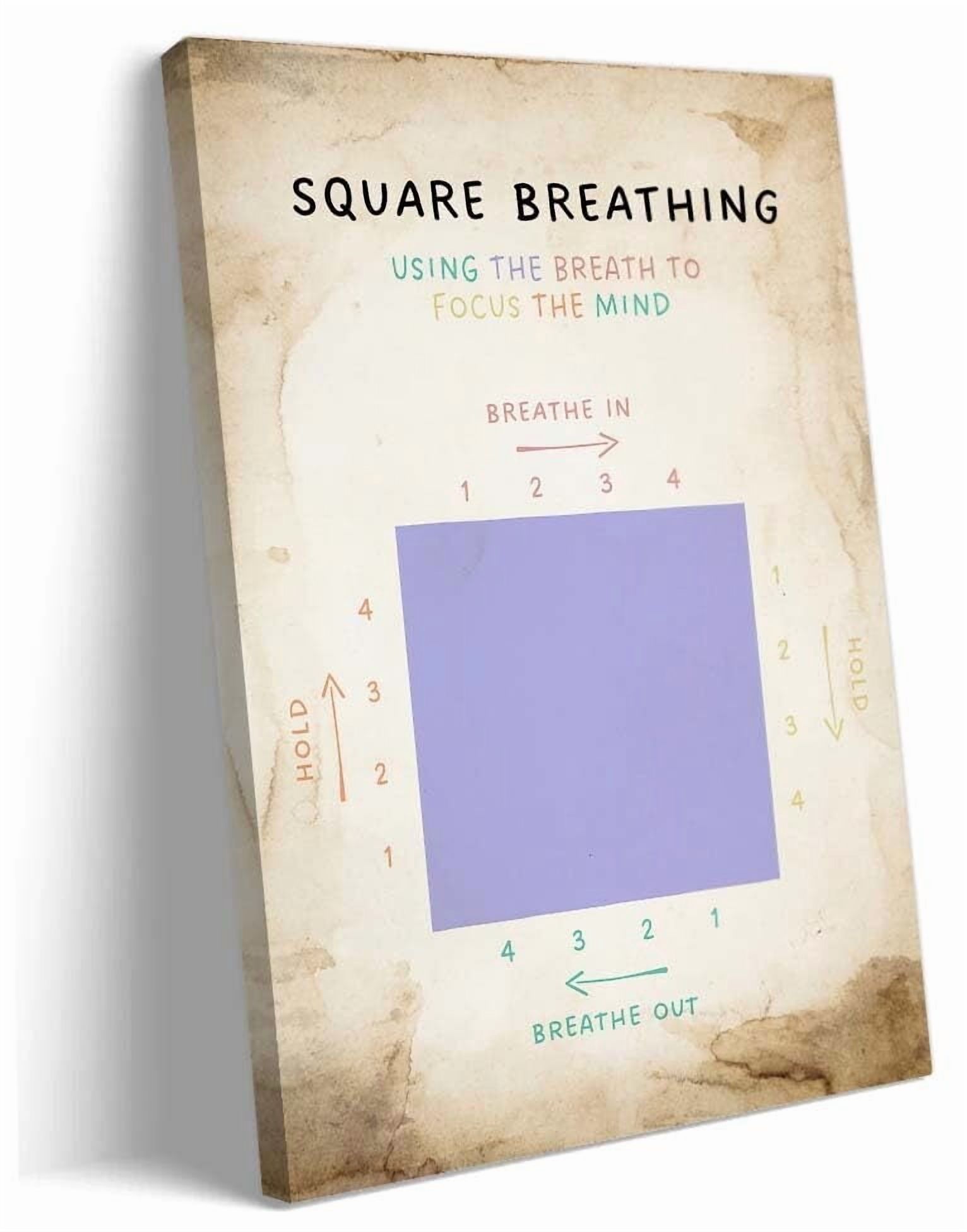 Square Breathing Mental Health Wall Art Prints Grounding Technique ...