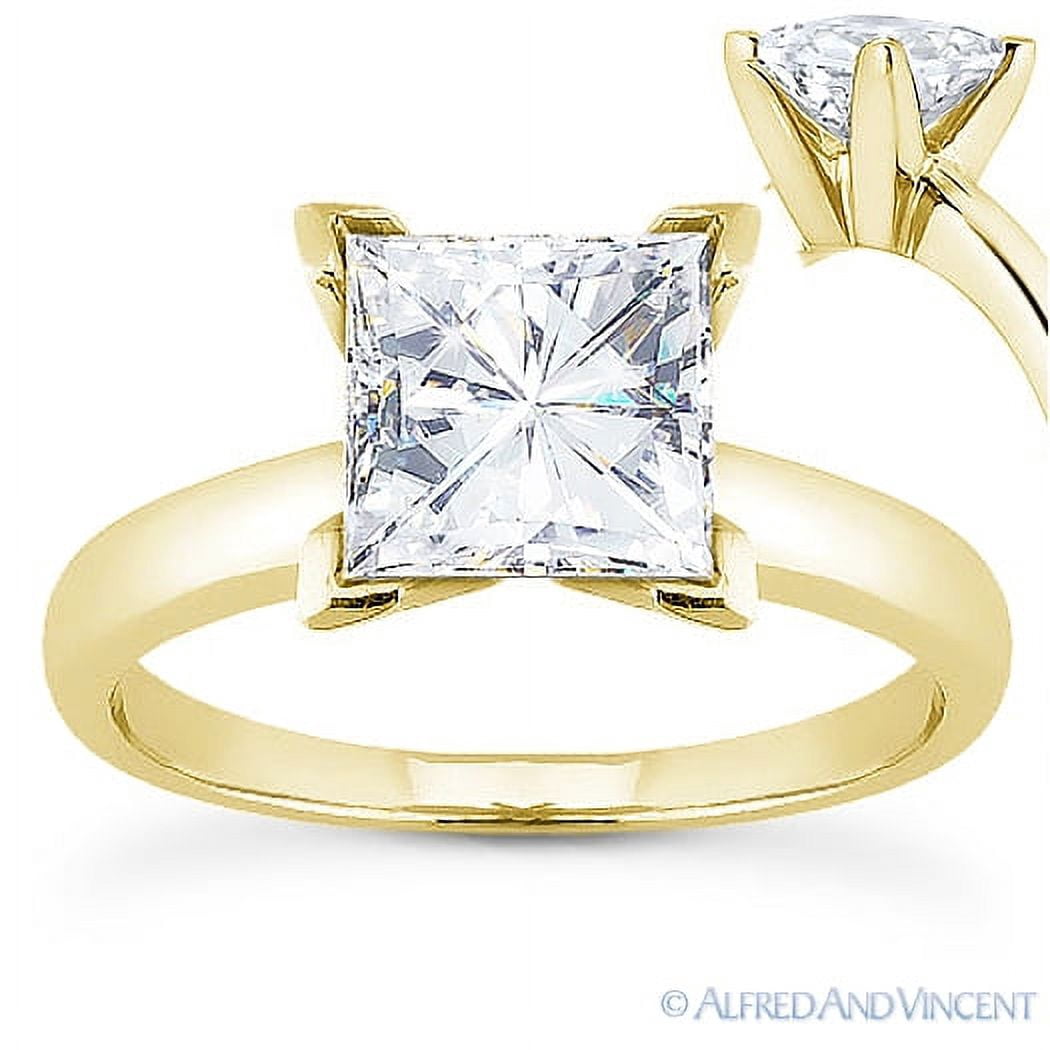 Square Brilliant Charles & Colvard Moissanite 4-Prong Solitaire ...