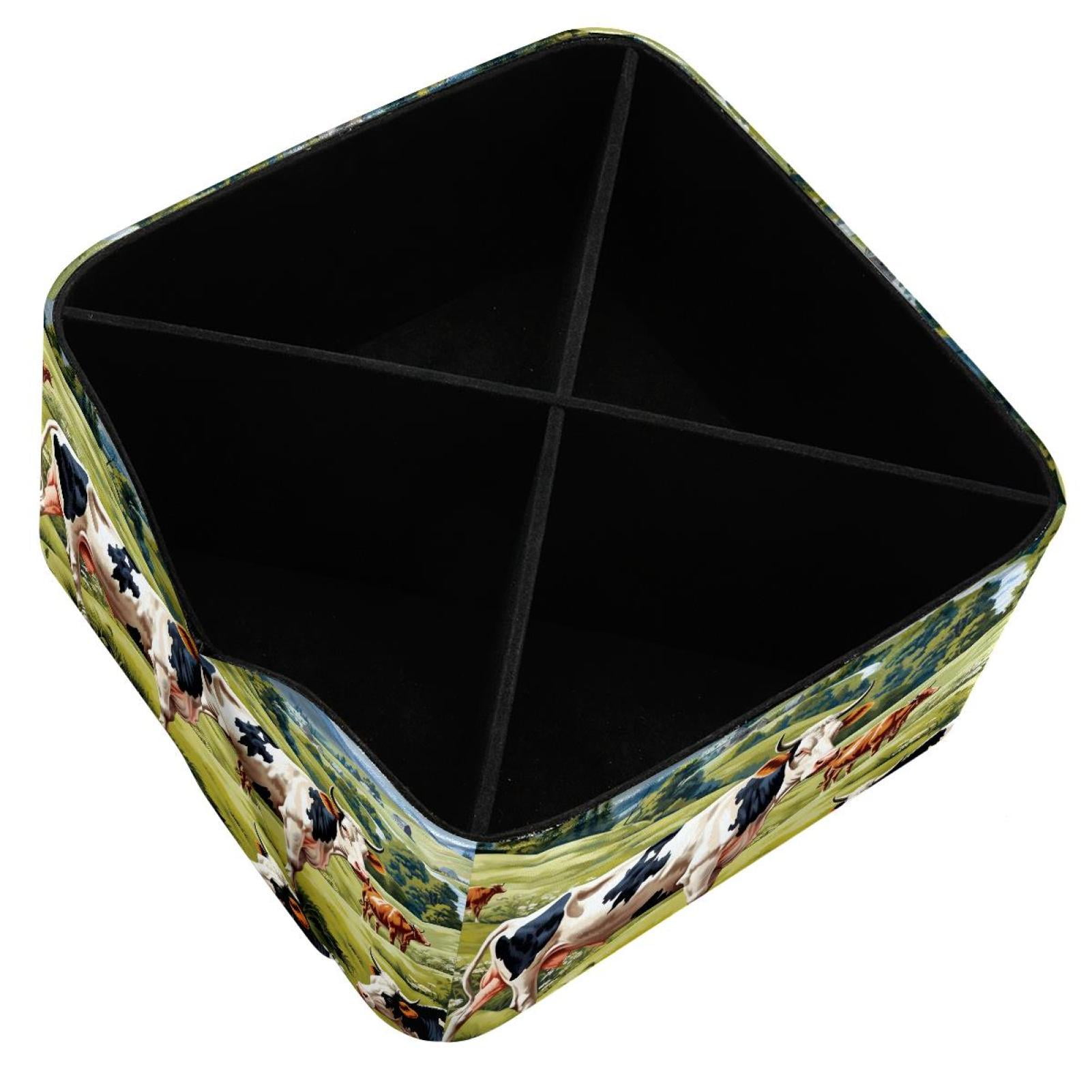 Square Brush Holder with 4 Compartments, Removable Dividers, Pen Holder ...