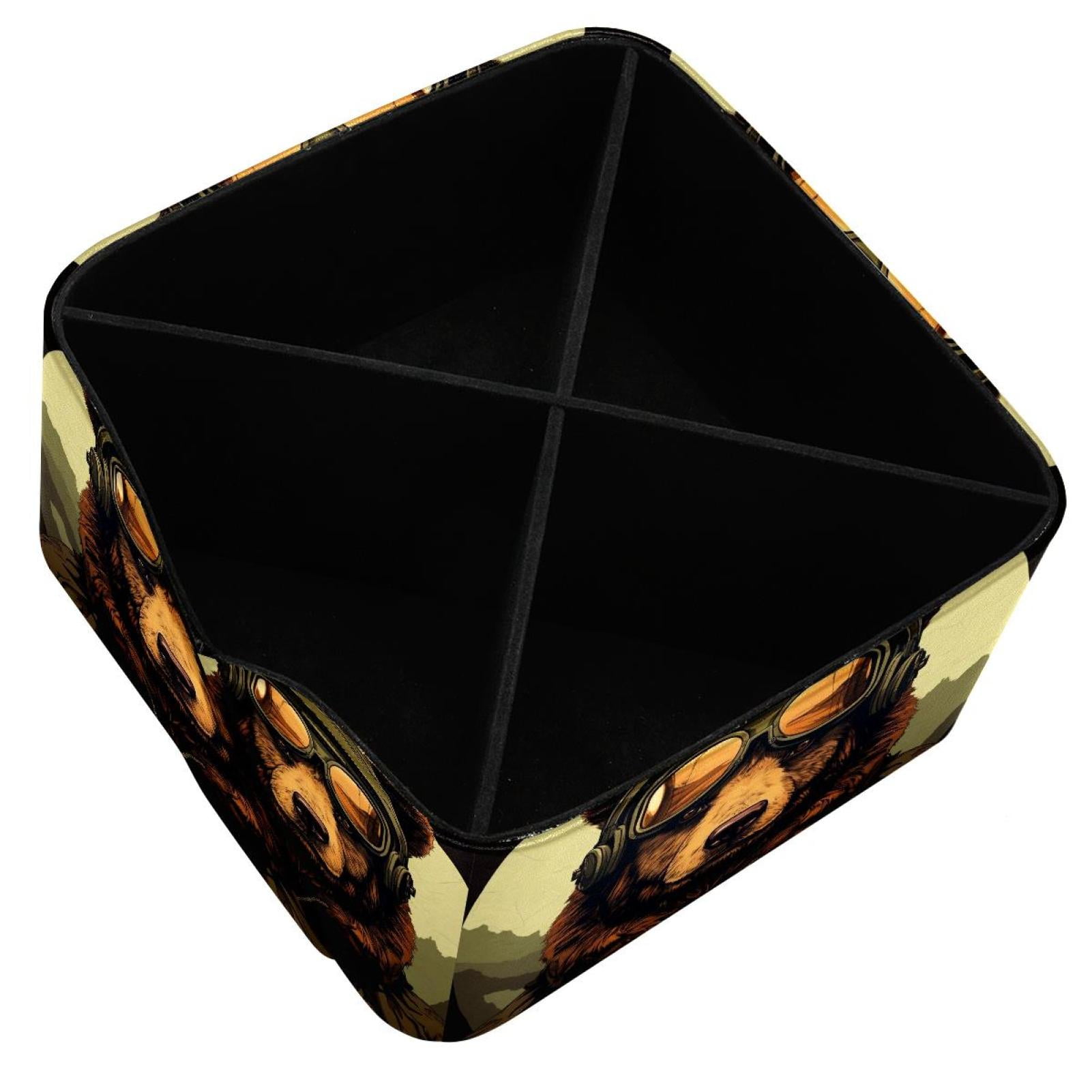 Square Brush Holder with 4 Compartments, Removable Dividers - Pencil ...