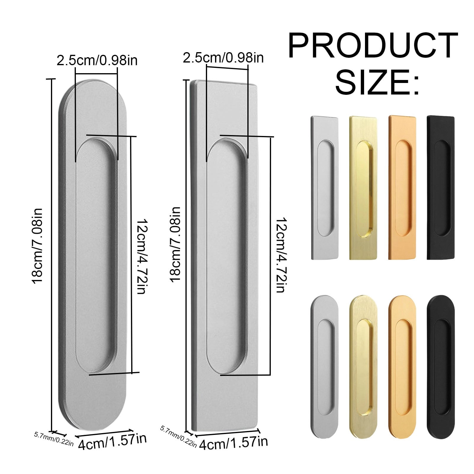 A Square Brushed Gold No-Drill Sliding Door Handle Stick Sliding Door ...