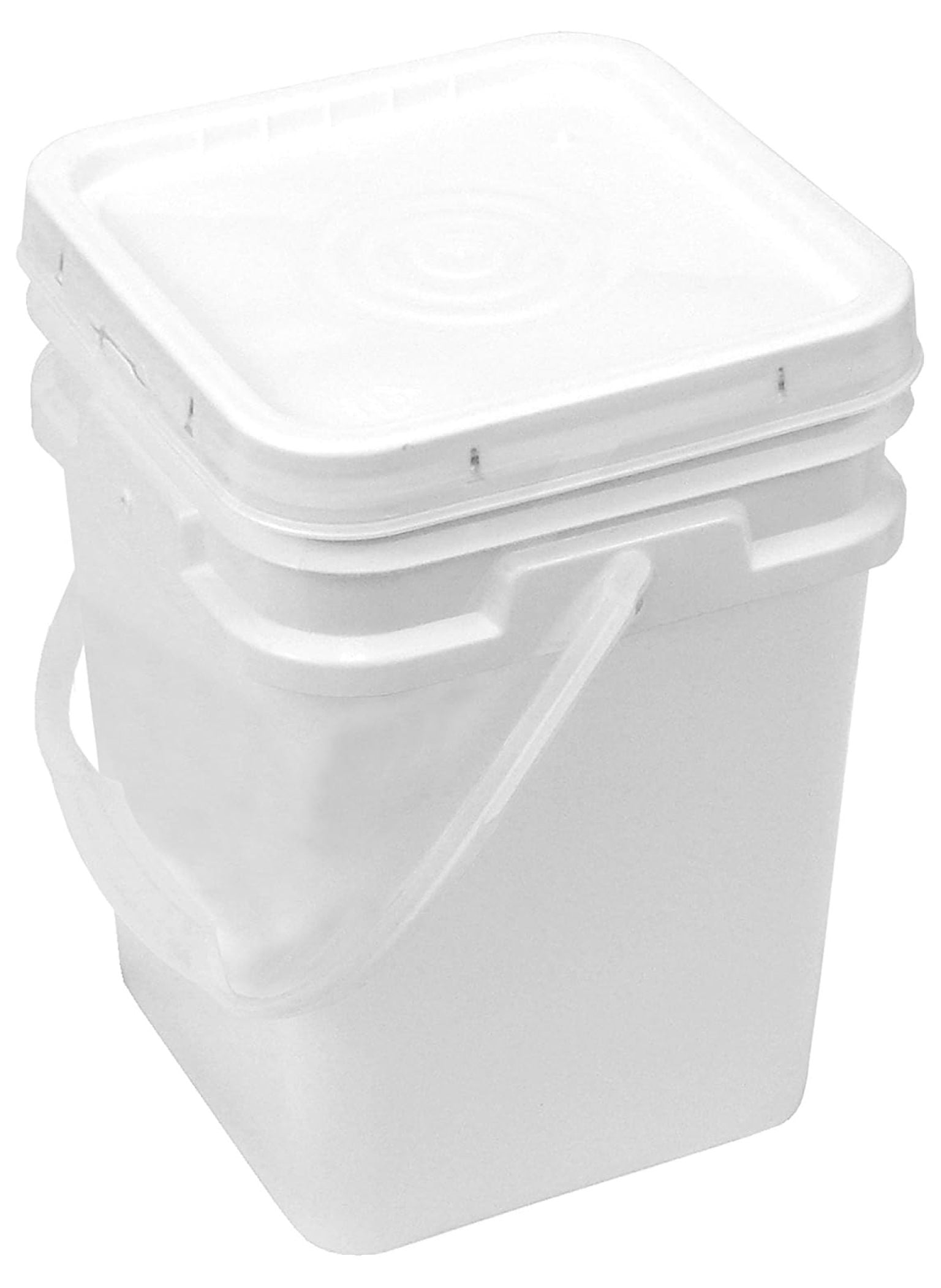 Square Bucket 4-Gallon Bucket with White Snap-on Lid with Gasket ...