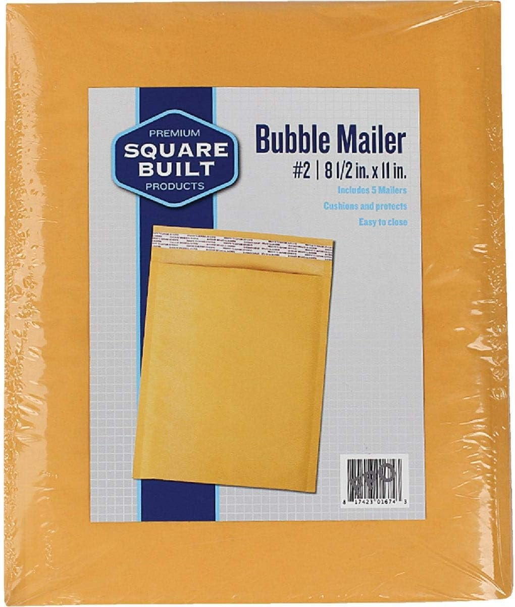 Square Built 8.5 In. x 11 In. #2 Bubble Mailer 5-Pack - 1 Each ...