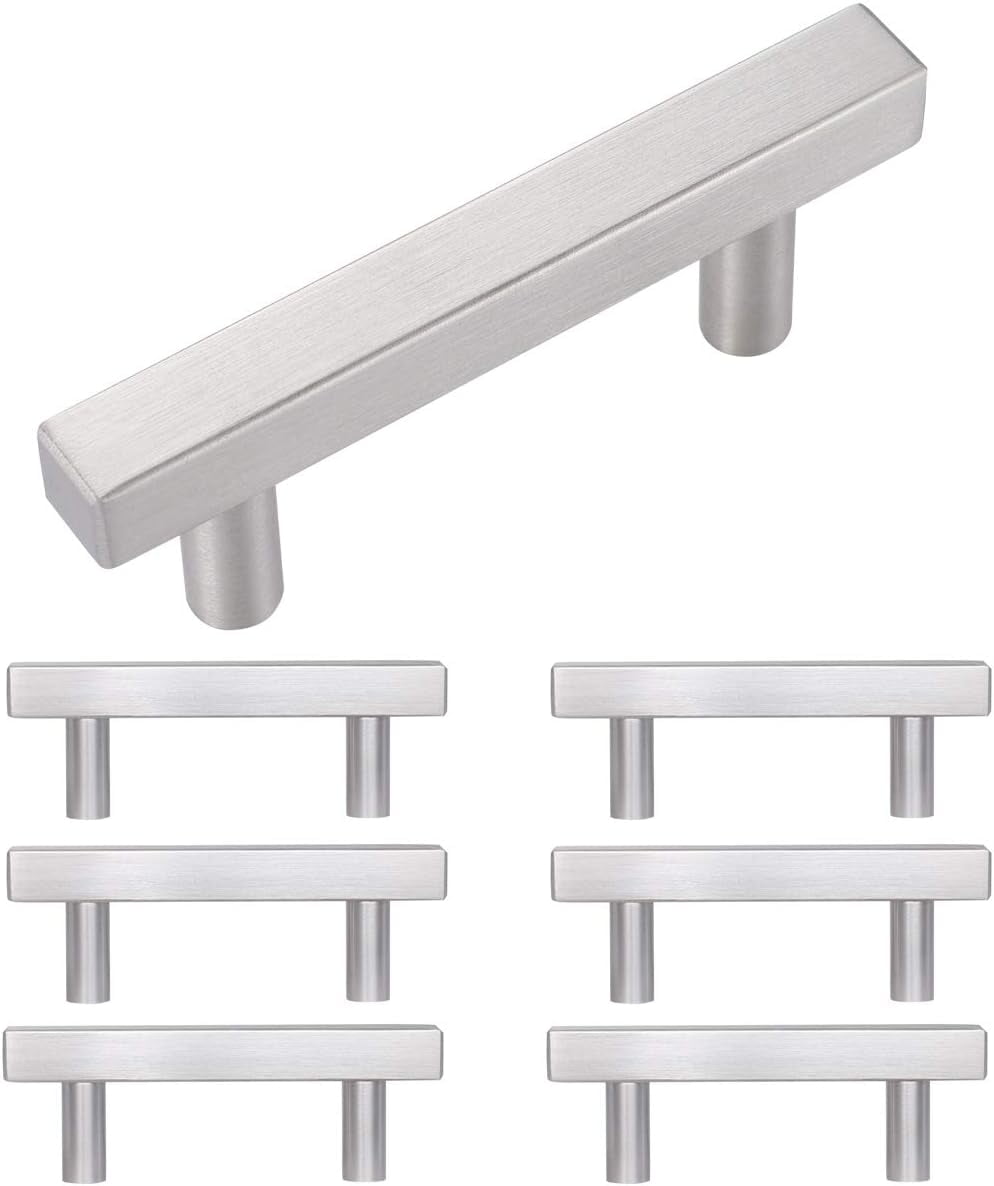 Square Cabinet Pulls Stainless Steel Square Drawer Pulls Brushed Nickel ...