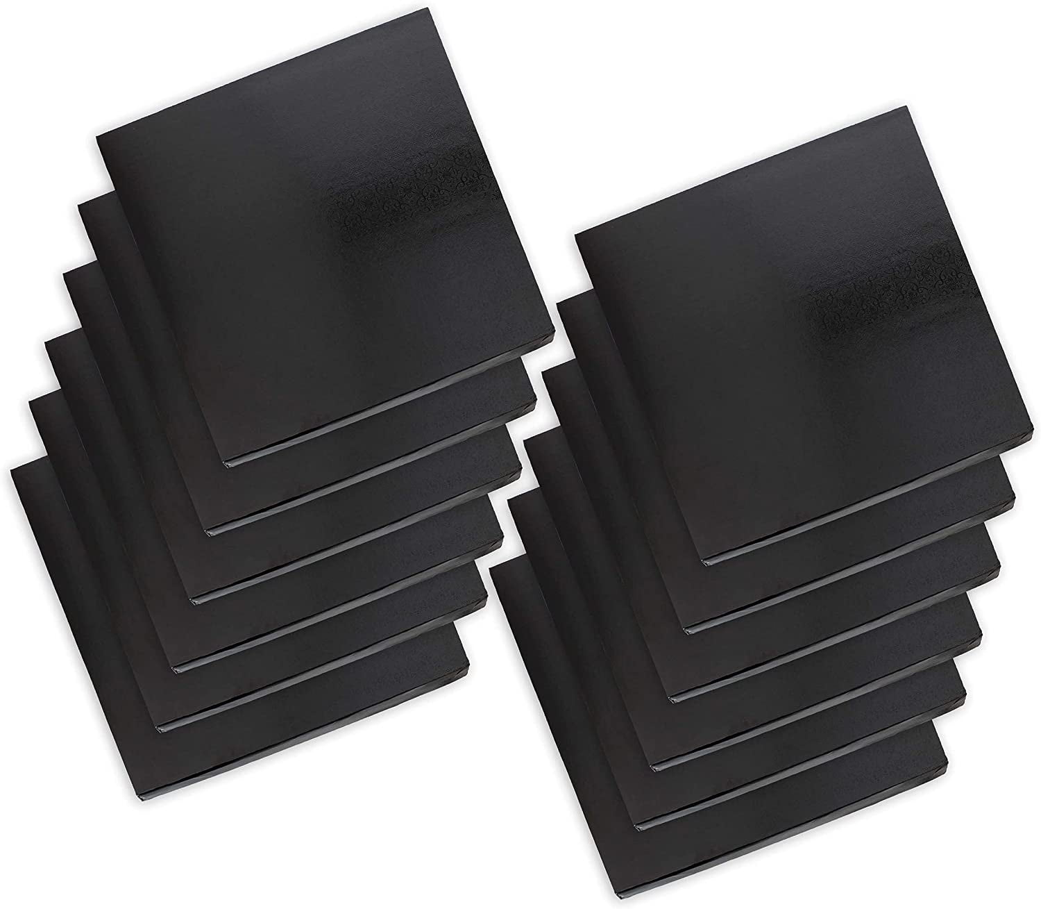 Square Cake Boards Bulk 12pk - 12 Inch Cake Drum Square Black Cardboard ...
