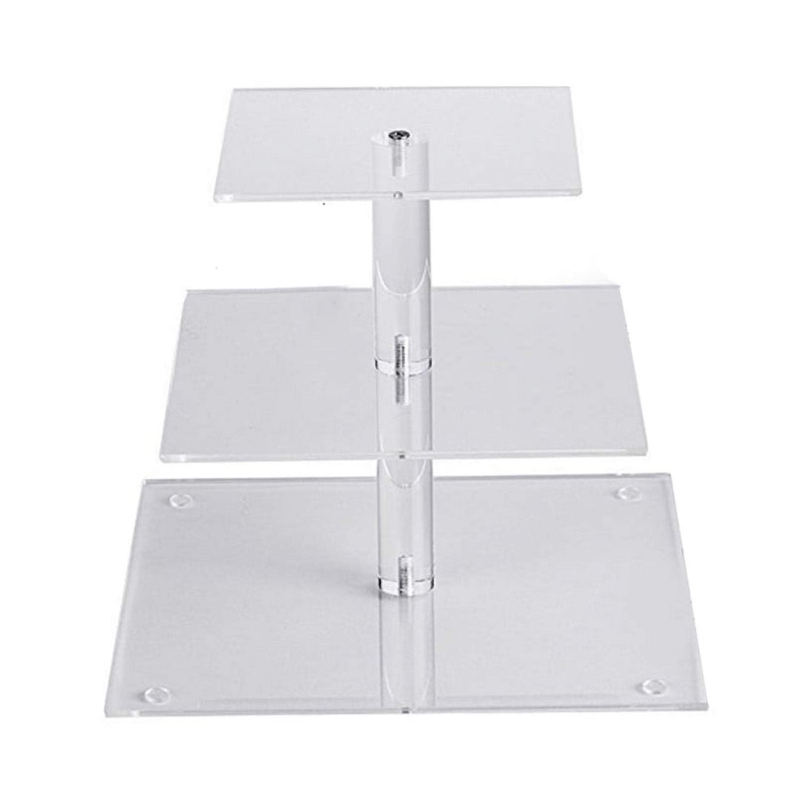 Square Cake Display Holder 3 Tiered Acrylic Clear Party Cake Holder ...