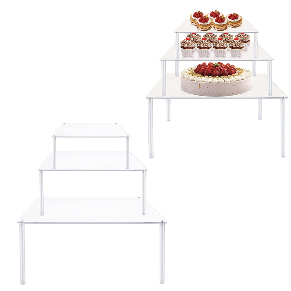 Square Cake Holder Cake Display Stand Transparent Plastic Cake Stand ...