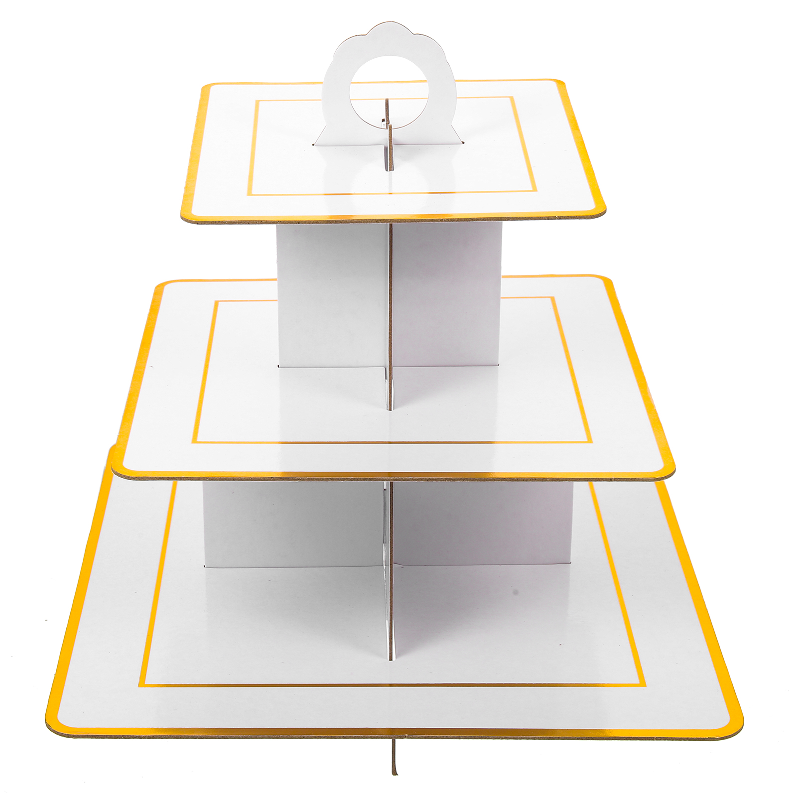 Square Cake Stand Tabletop Cupcake Holder Display Shelf Shelves ...