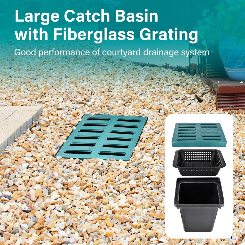 Square Catch Basin with Grate 16.5X16.5X24in, No Pre Drilled Holes ...