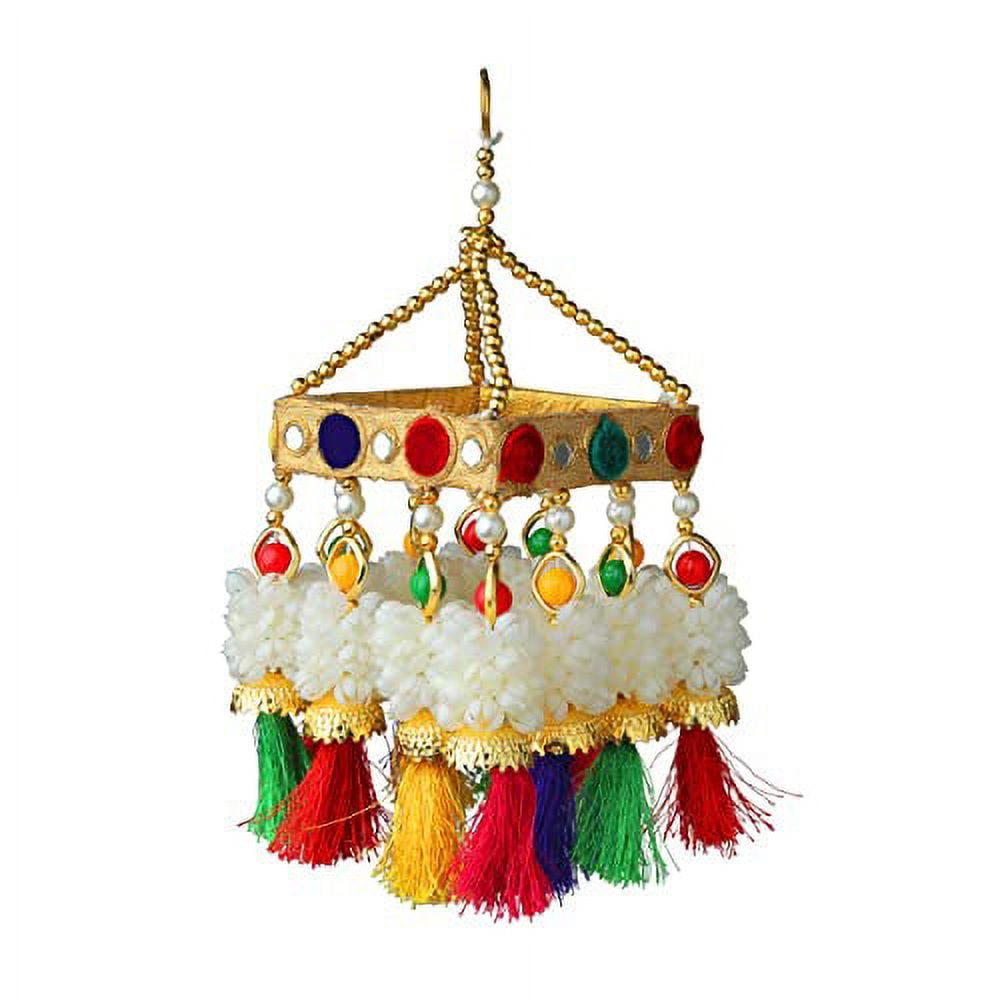 Square Centre Hanging Wall Roof Ceiling Hanging Jhoomar Colorful Mogra ...