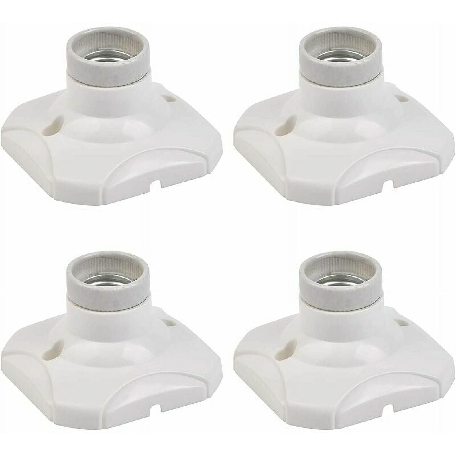 Square Ceramic Case E27 Light Bulb Screw Lamp Holder, Heat Resistant ...