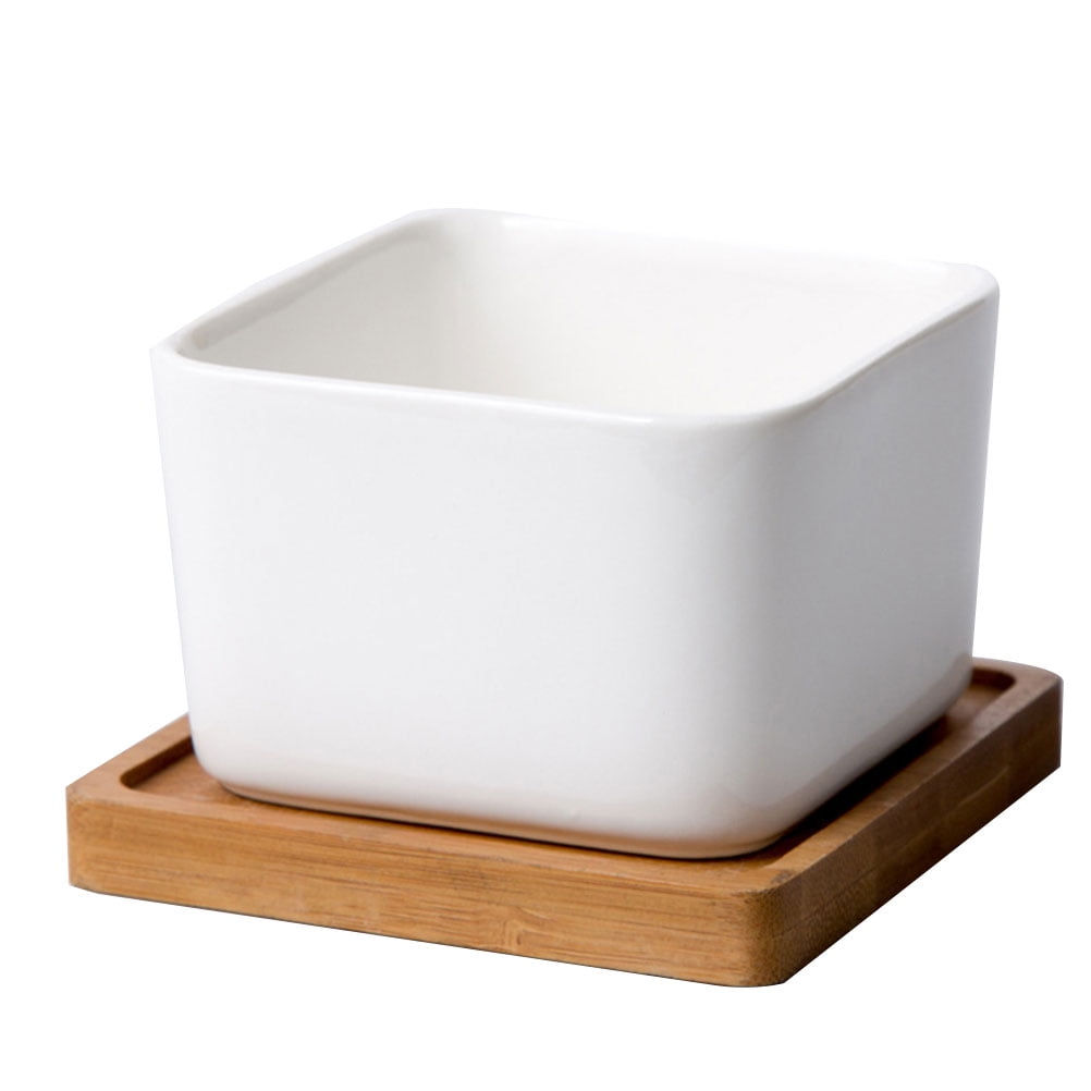 Square Ceramic Flowerpot Durable Flower Pot Simple Planter Creative ...