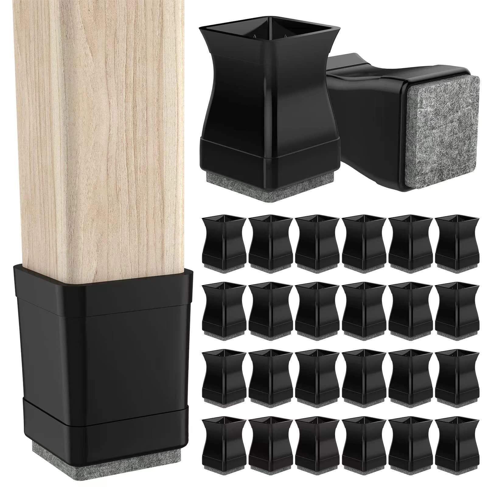 Square Chair Leg Protectors for Hardwood, 24 Pcs Silicone Chair Legs ...