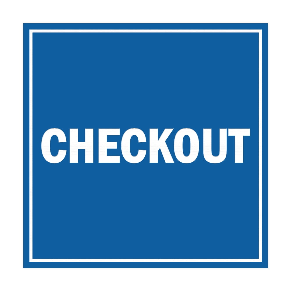Square Checkout Sign (Blue) - Large - Walmart Business Supplies