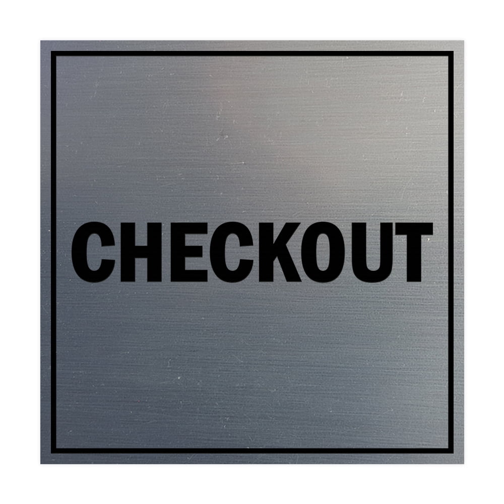 Square Checkout Sign (Brushed Silver) - Large - Walmart.com