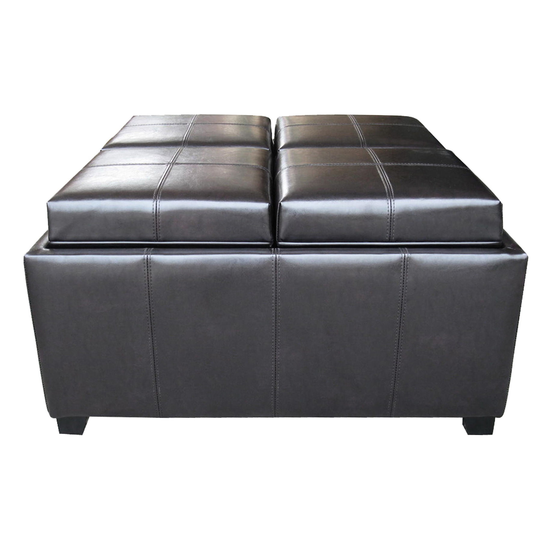 Square Chocolate Storage Ottoman | Hidden Storage for Essentials, Cozy ...