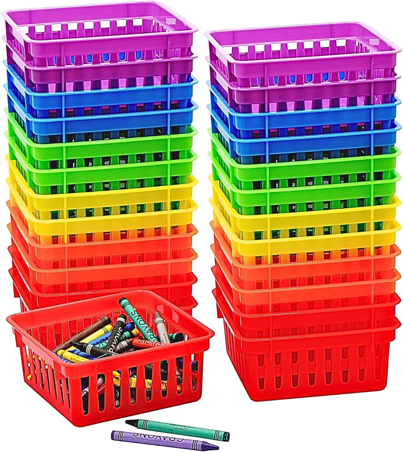 Square Classroom Baskets for Classroom Storage - 12 pcs - Crayon ...