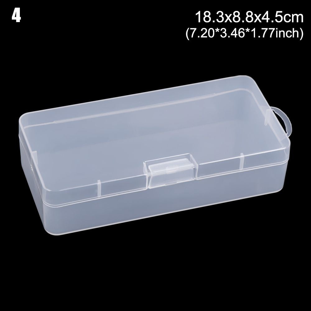 Square Clear Plastic 4 Sizes Clips Boxes Storage Box Pill Storage ...