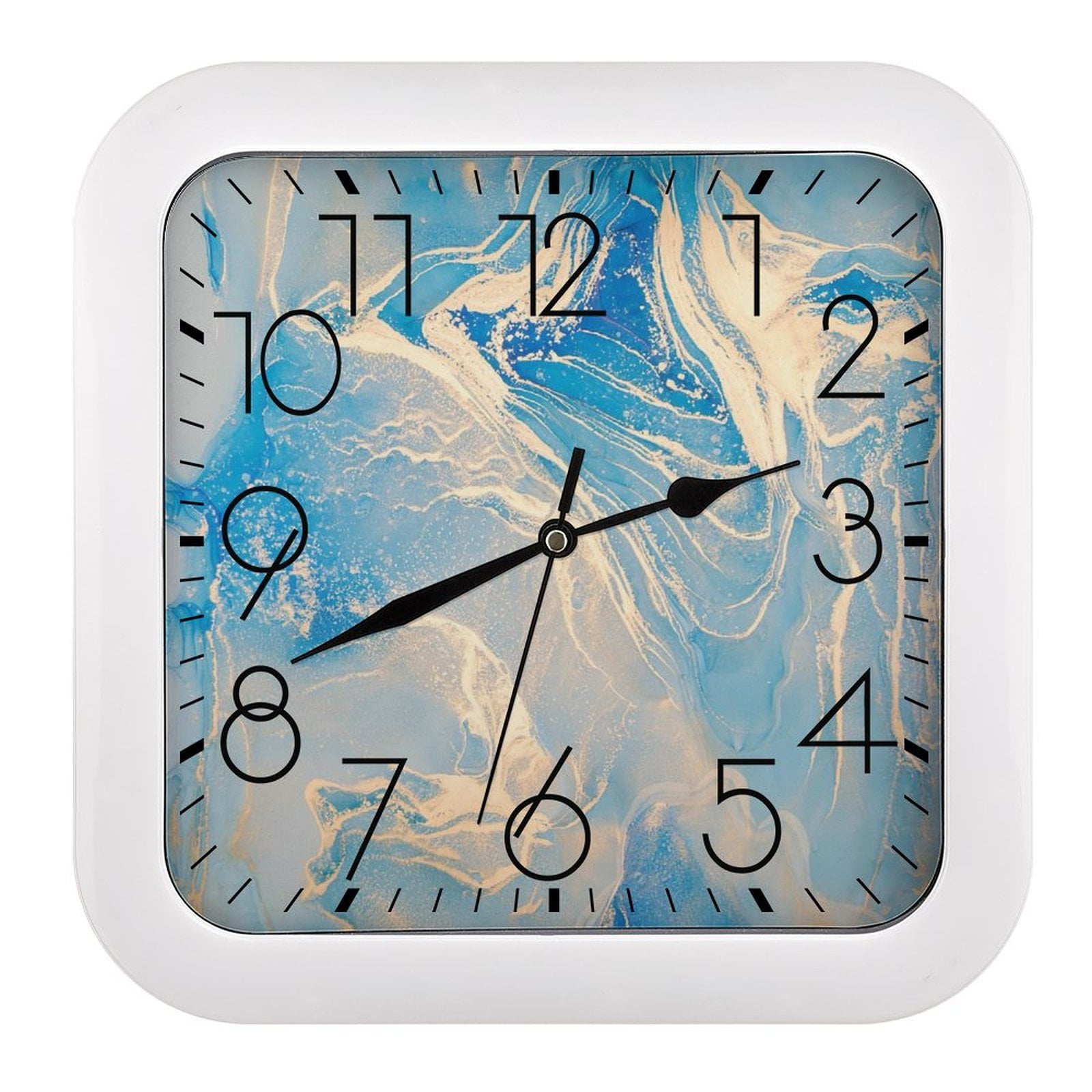 Square Clock 10.2in Easy To Hang Sweep Second Sound Light For Office ...