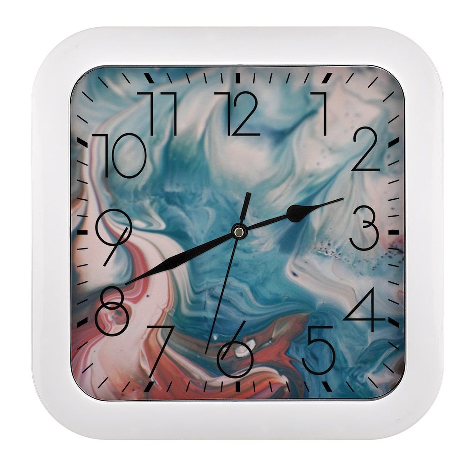 Square Clock 10.2in Easy To Hang Sweep Second Sound Light For Office ...