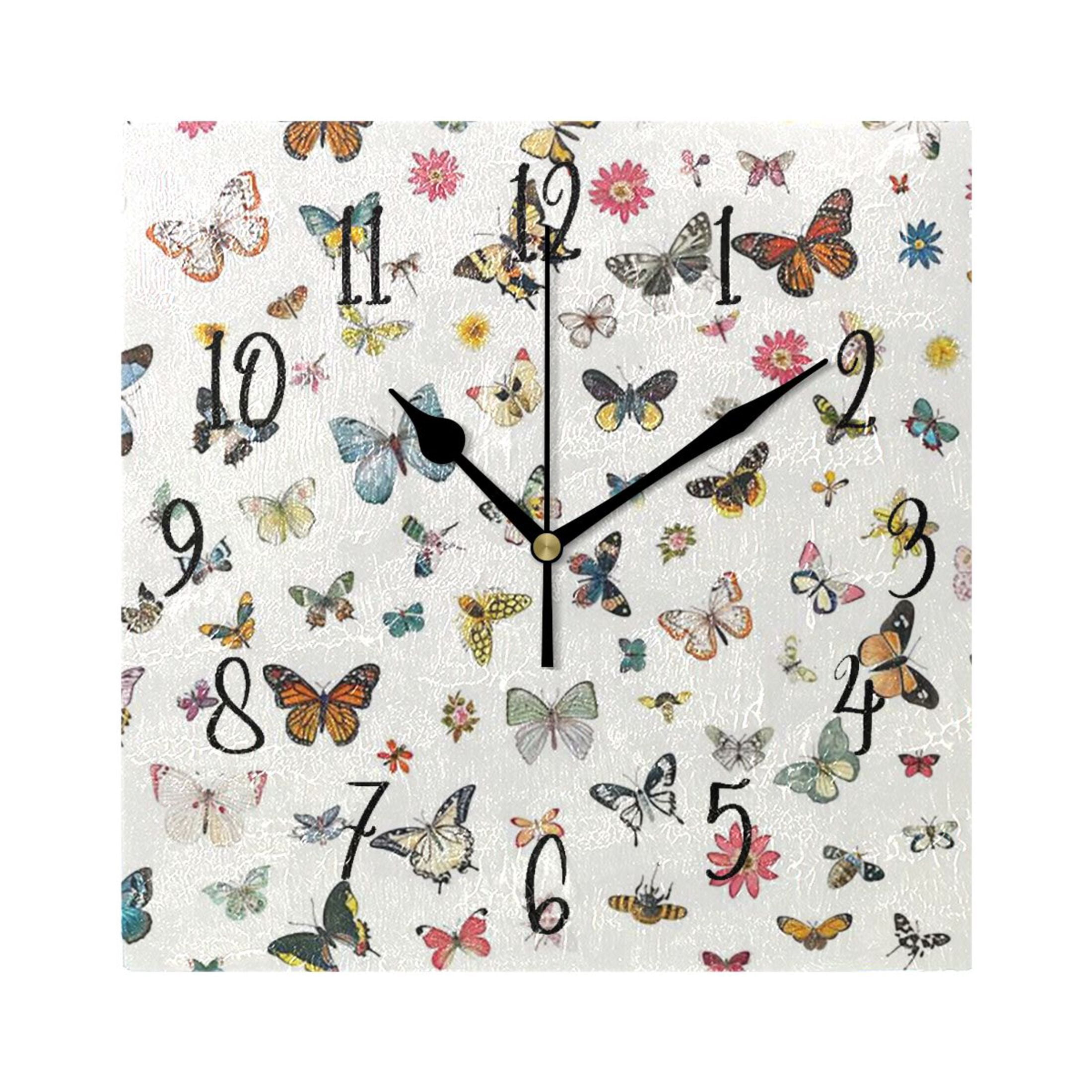 Square Clock Black Clock 7.78 *7.78 Inch Decorative Clock Creative ...