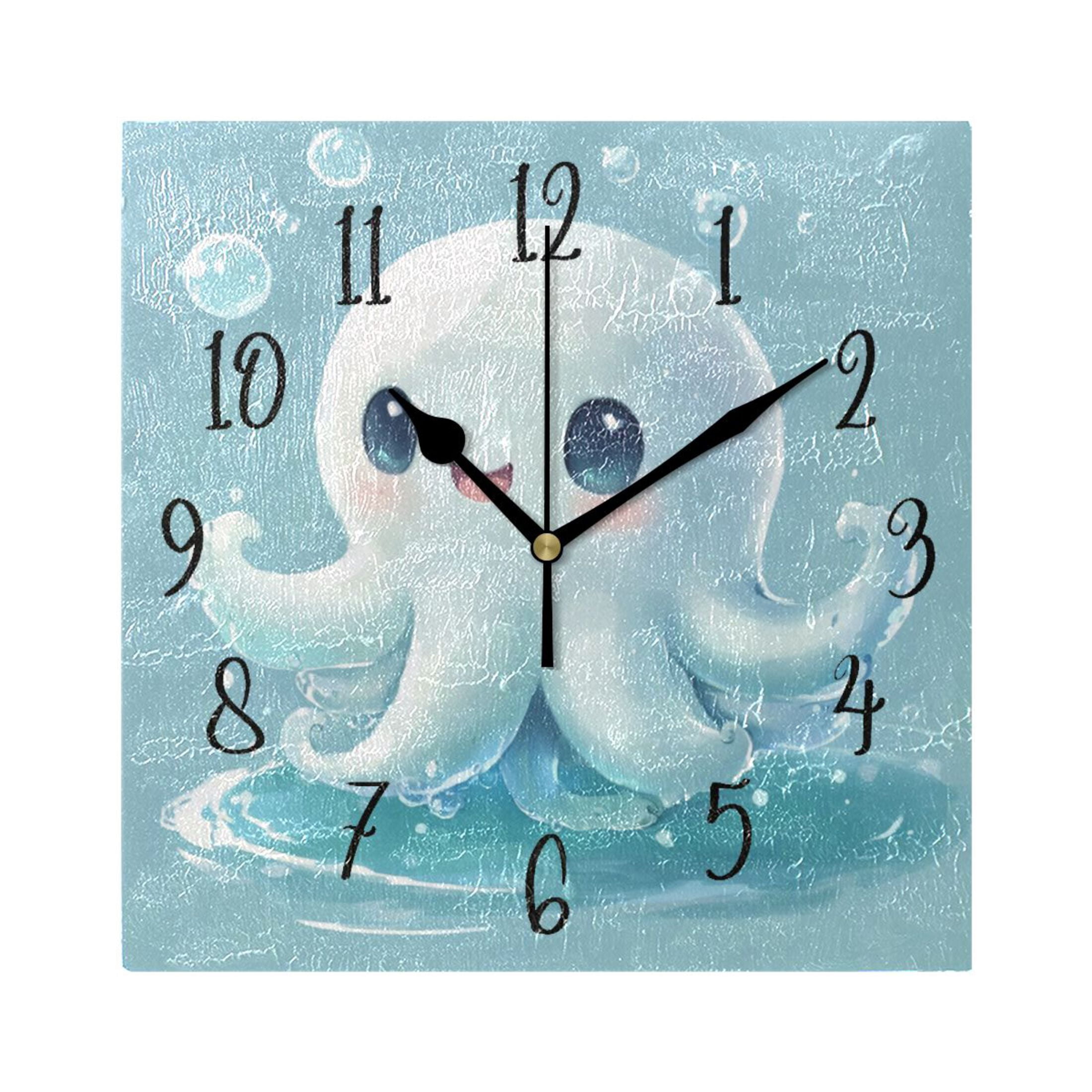 Square Clock Black Clock 7.78 *7.78 Inch Decorative Clock Creative ...