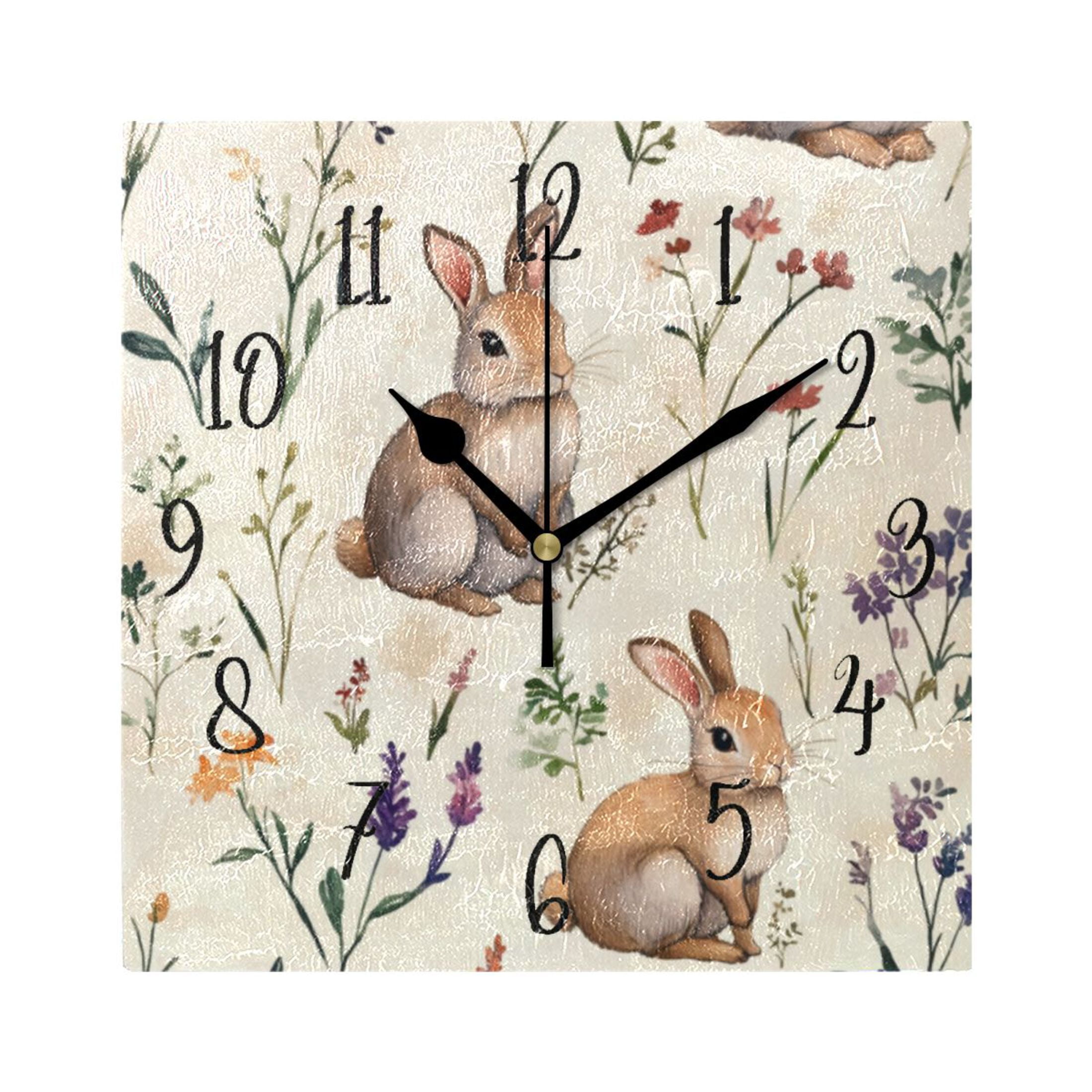 Square Clock Black Clock 7.78 *7.78 Inch Decorative Clock Creative ...