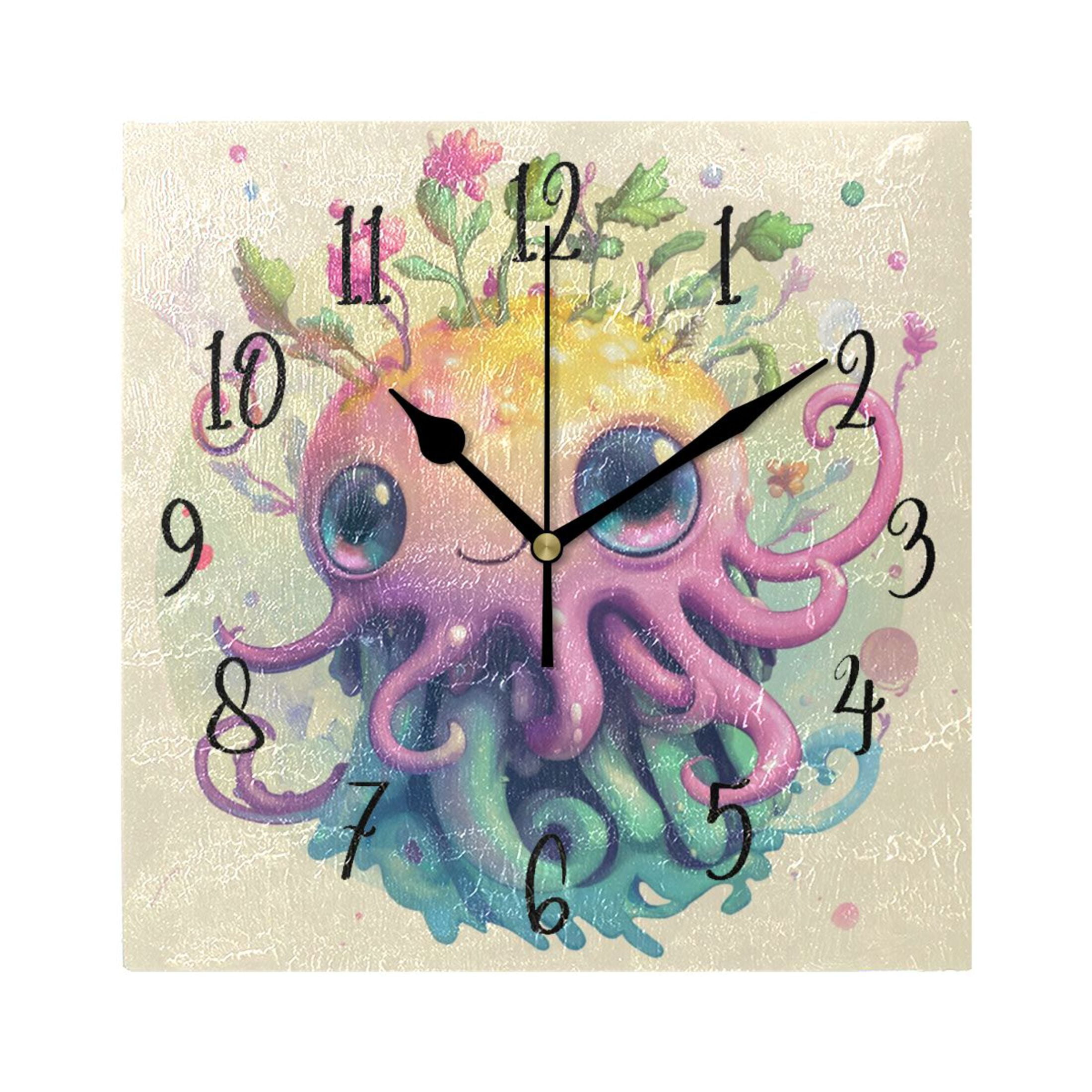 Square Clock Black Clock 7.78 *7.78 Inch Decorative Clock Creative ...