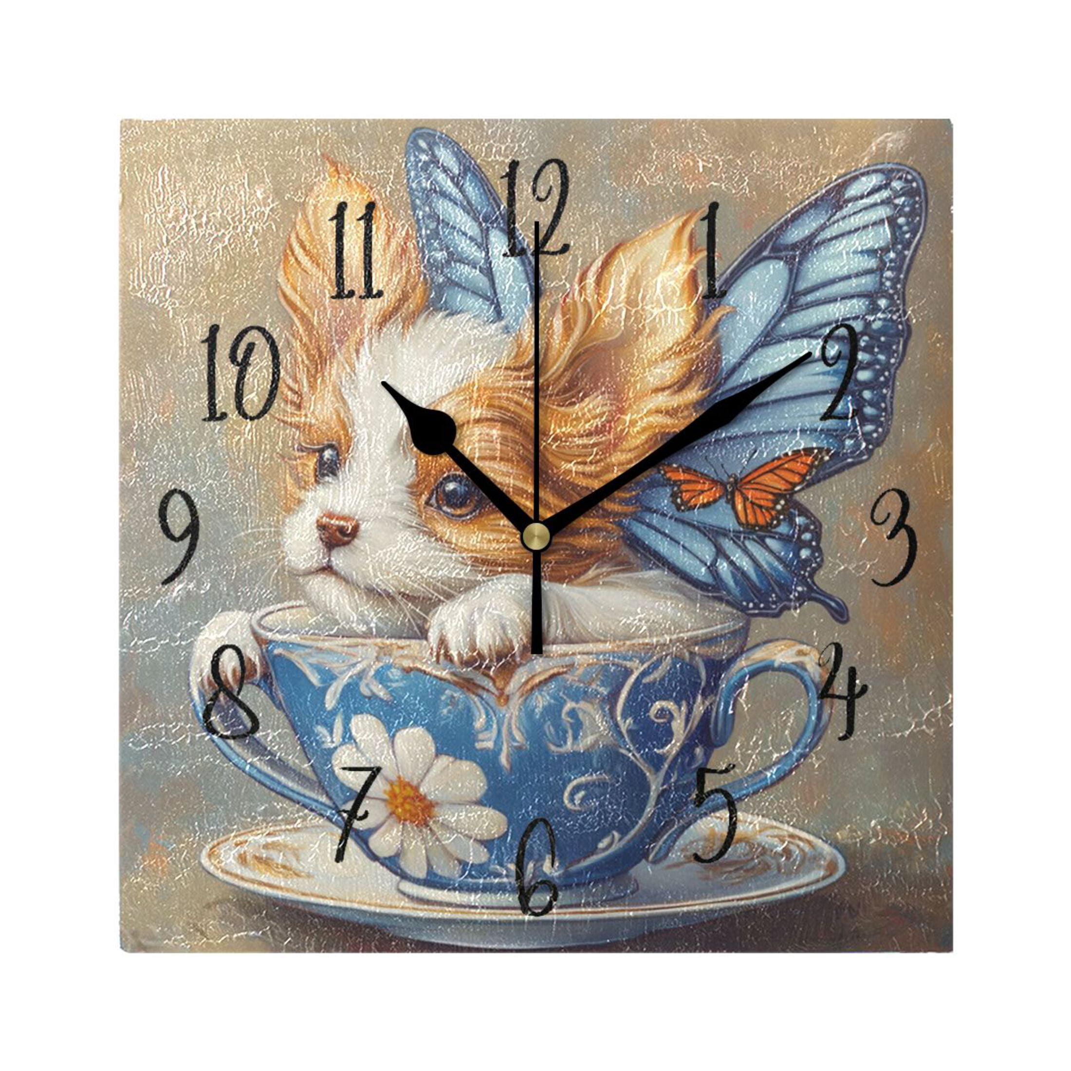 Square Clock Black Clock 7.78 *7.78 Inch Decorative Clock Creative ...