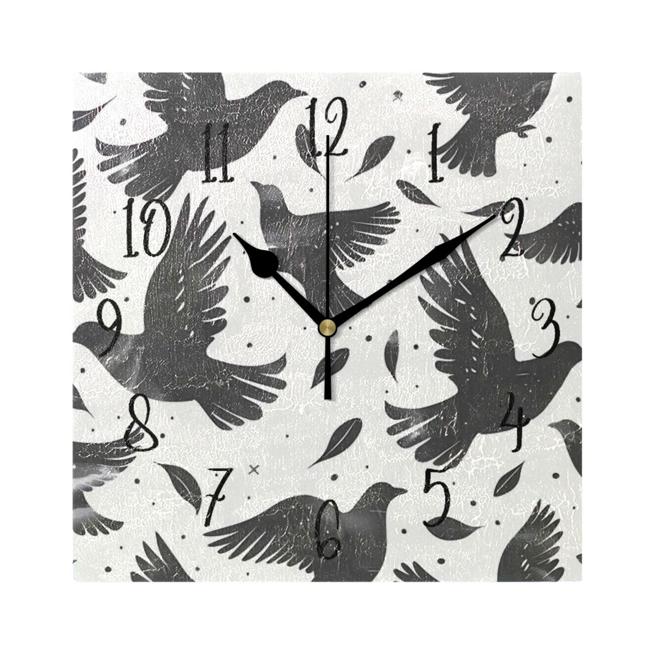 Square Clock Black Clock 7.78 *7.78 Inch Decorative Clock Creative ...