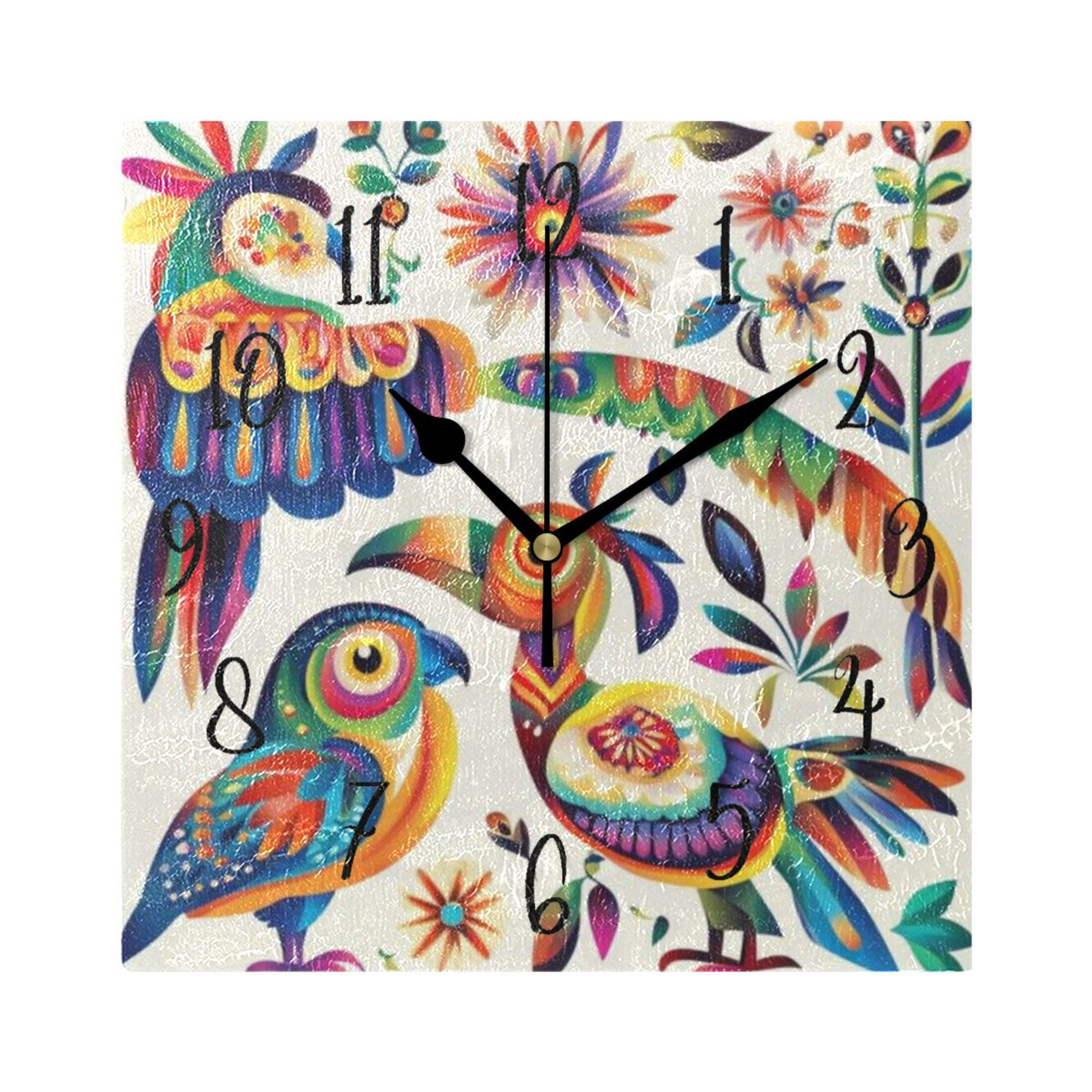 Square Clock Black Clock 7.78 *7.78 Inch Decorative Clock Creative ...