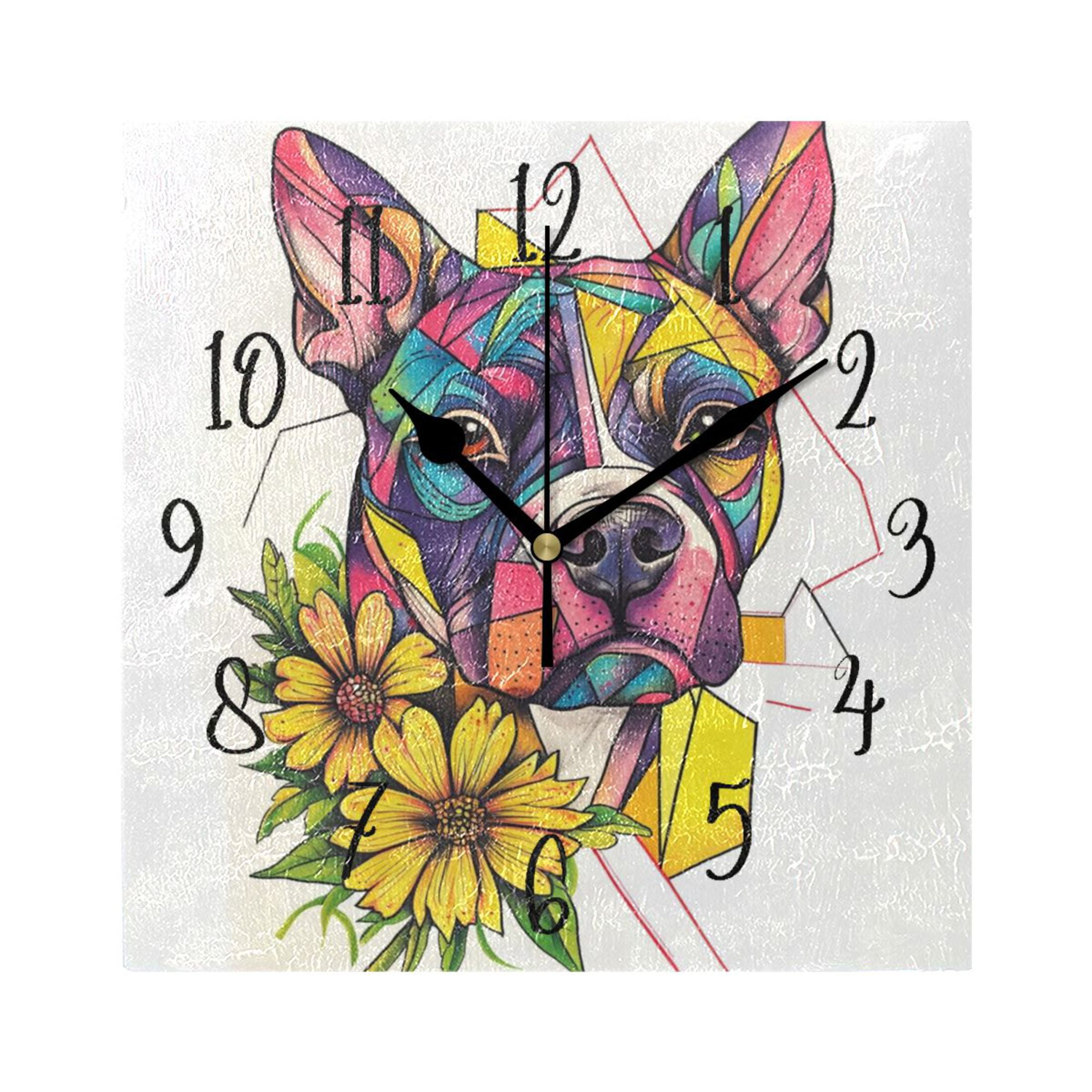 Square Clock Black Clock 7.78 *7.78 Inch Decorative Clock Creative ...