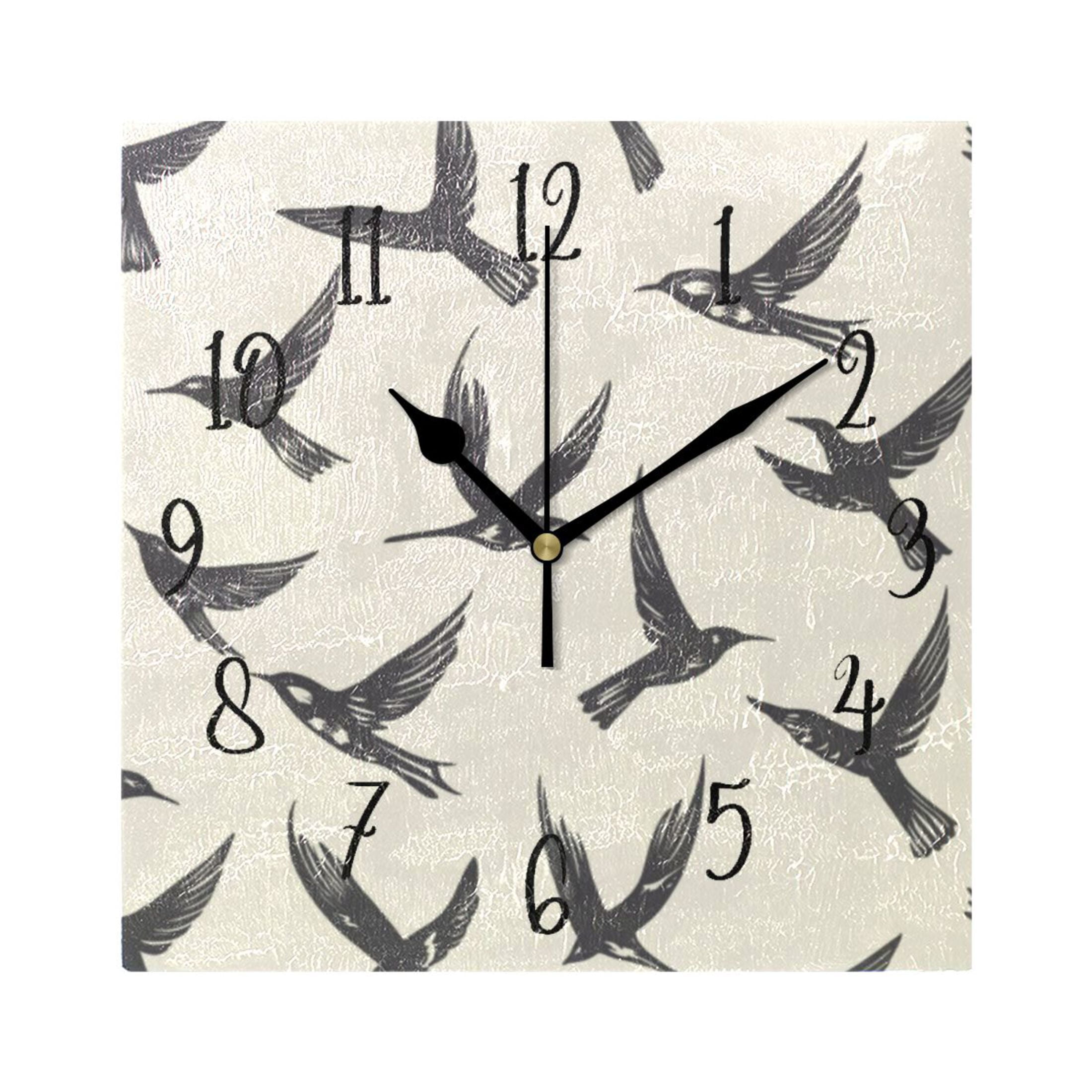 Square Clock Black Clock 7.78 *7.78 Inch Decorative Clock Creative Clock Dual-Purpose Clock Wall ...