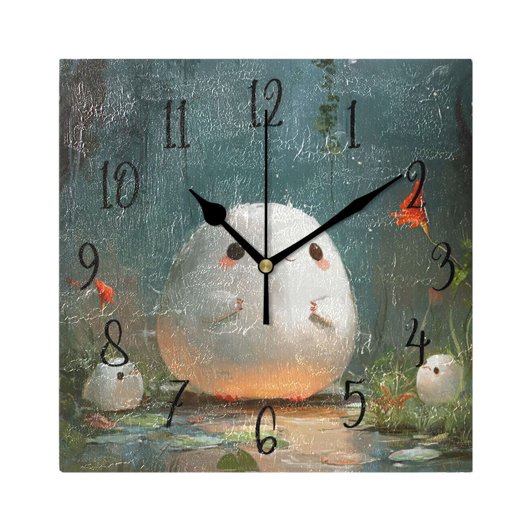 Square Clock Black Clock 7.78 *7.78 Inch Decorative Clock Creative ...