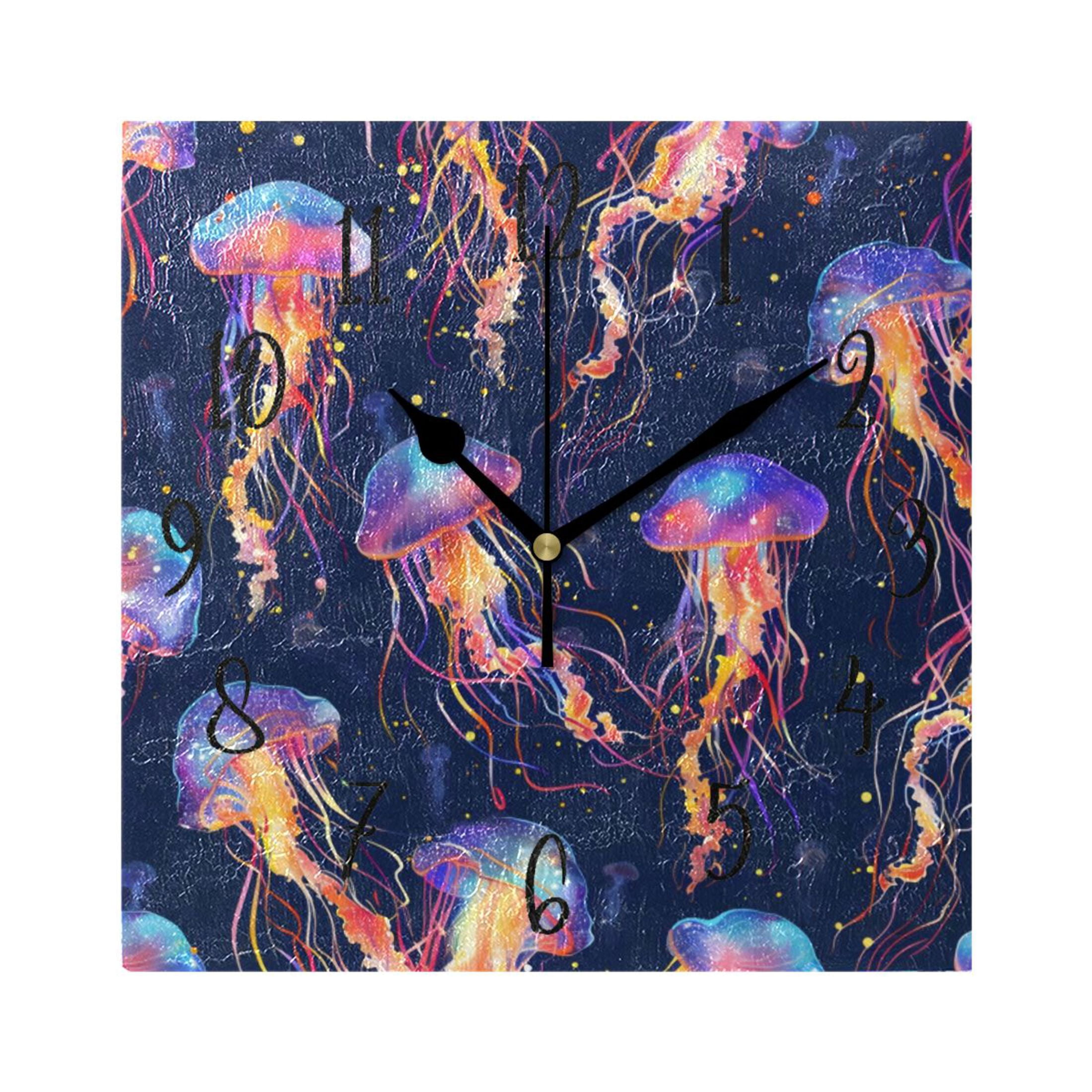 Square Clock Black Clock 7.78 *7.78 Inch Decorative Clock Creative ...