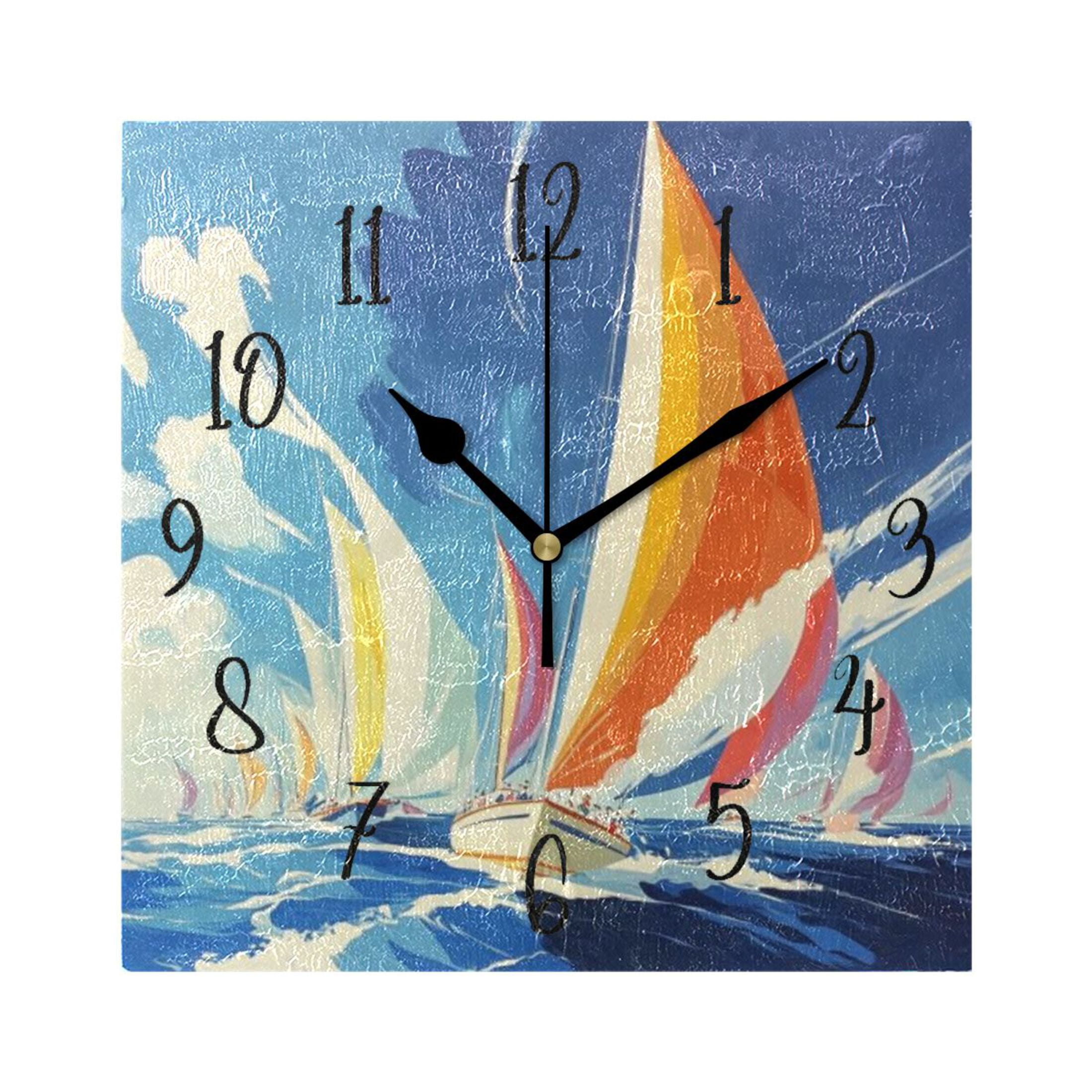 Square Clock Black Clock 7.78 *7.78 Inch Decorative Clock Creative ...